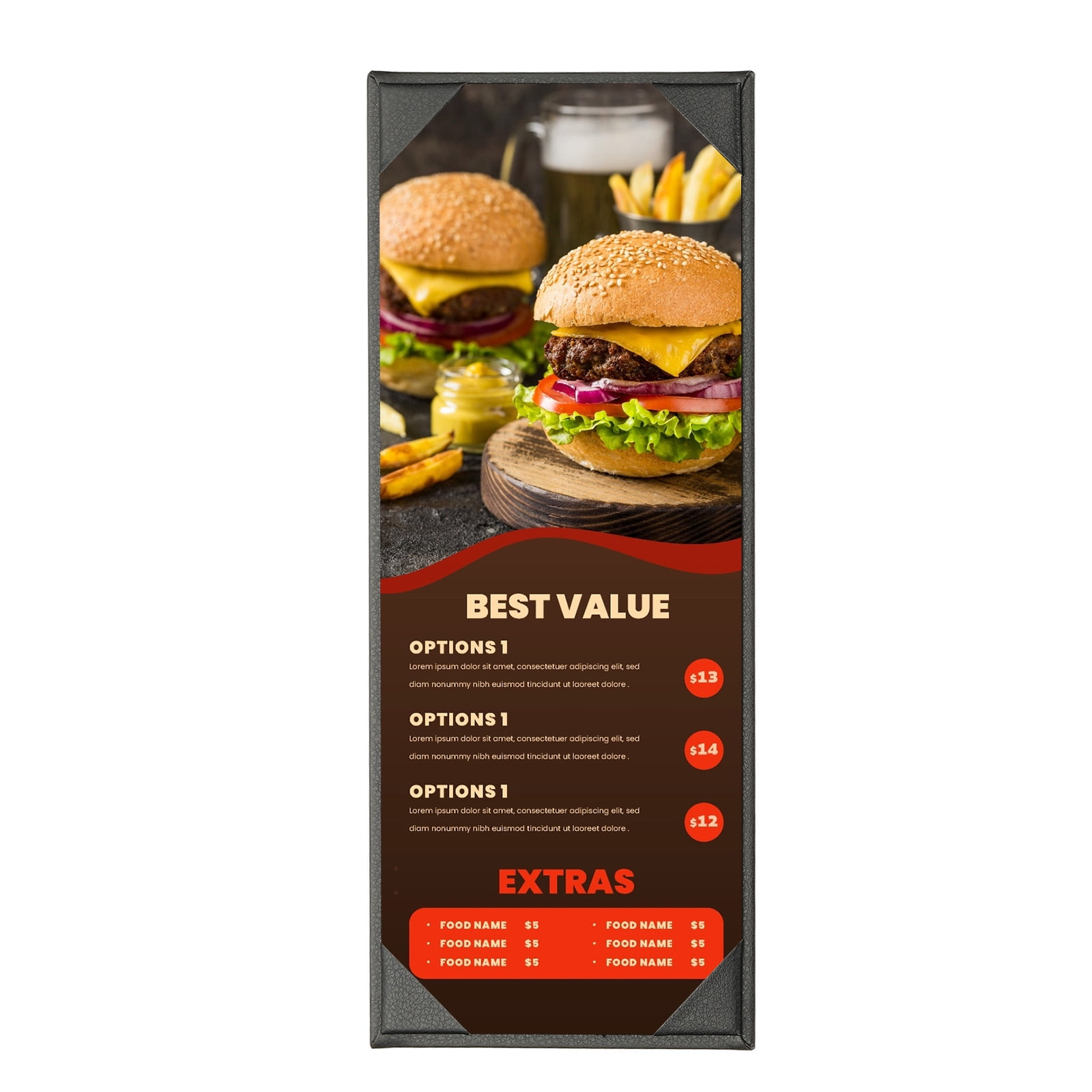 Uxcell Leather Menu Covers for Restaurant, Menu Holder Single View ...