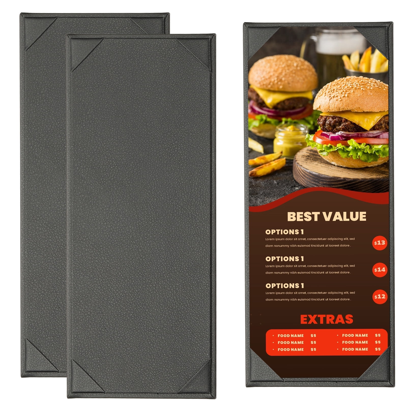 Uxcell Leather Menu Covers for Restaurant, Menu Holder Single View ...