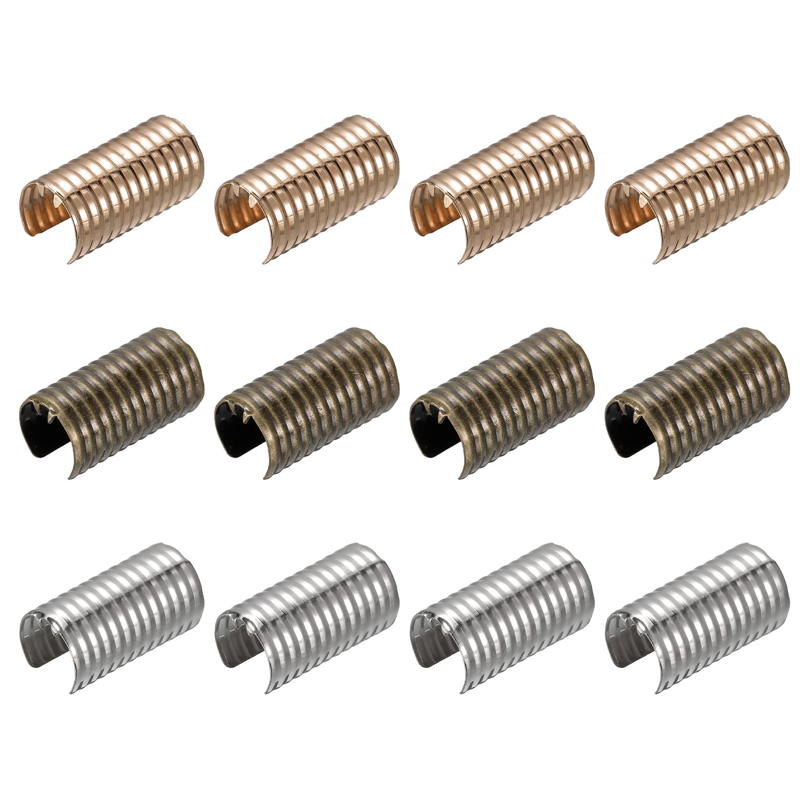 Uxcell Leather Rope Clip, Cylindrical Crimping Cord Crimps Foldable ...