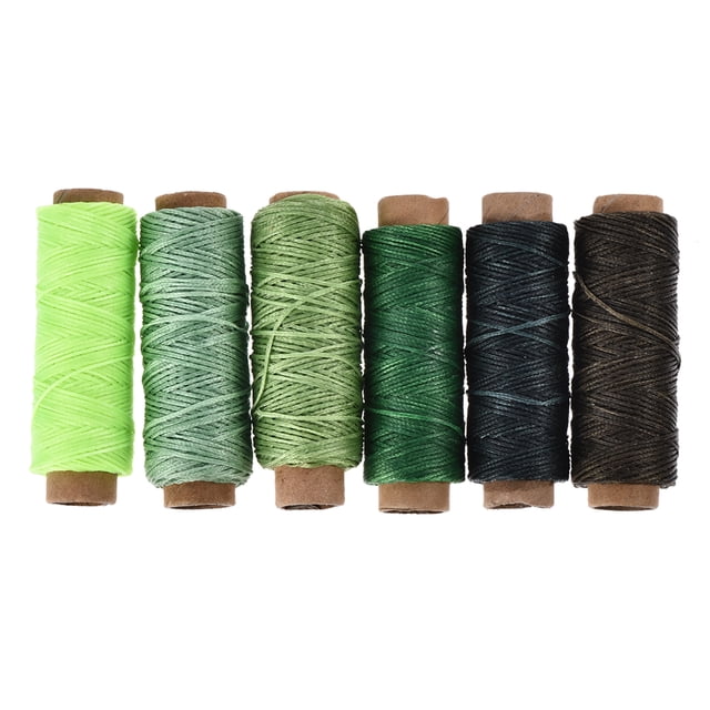 Uxcell Leather Sewing Thread Set 55 Yards 175D/1mm Polyester Flat Waxed ...