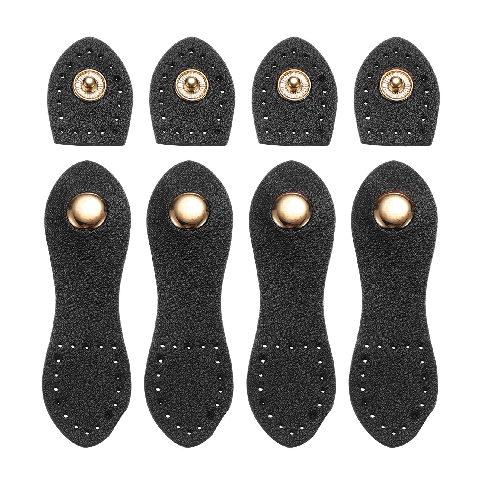 Uxcell Leather Snap Buckles Sew on Purse Tab Closures Fasteners Black ...