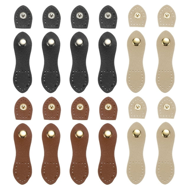 Uxcell Leather Snap Buckles Sew on Purse Tab Closures Fasteners Khaki ...
