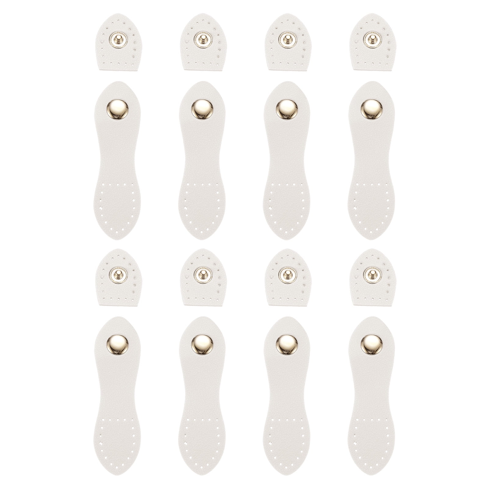 Uxcell Leather Snap Buckles Sew on Purse Tab Closures Fasteners White ...