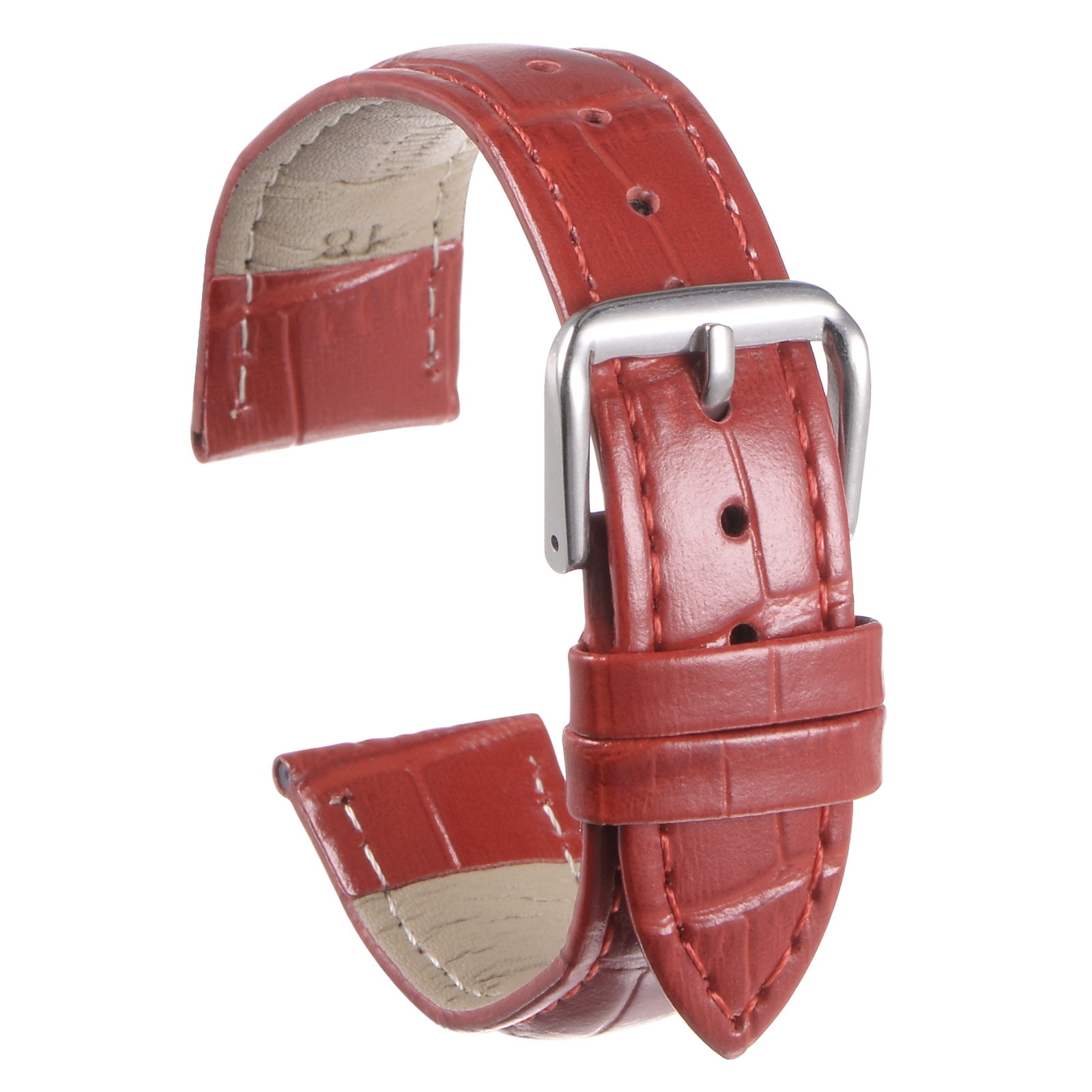 Uxcell Leather Watch Band 24mm Embossed Pattern Watch Strap Replacement ...