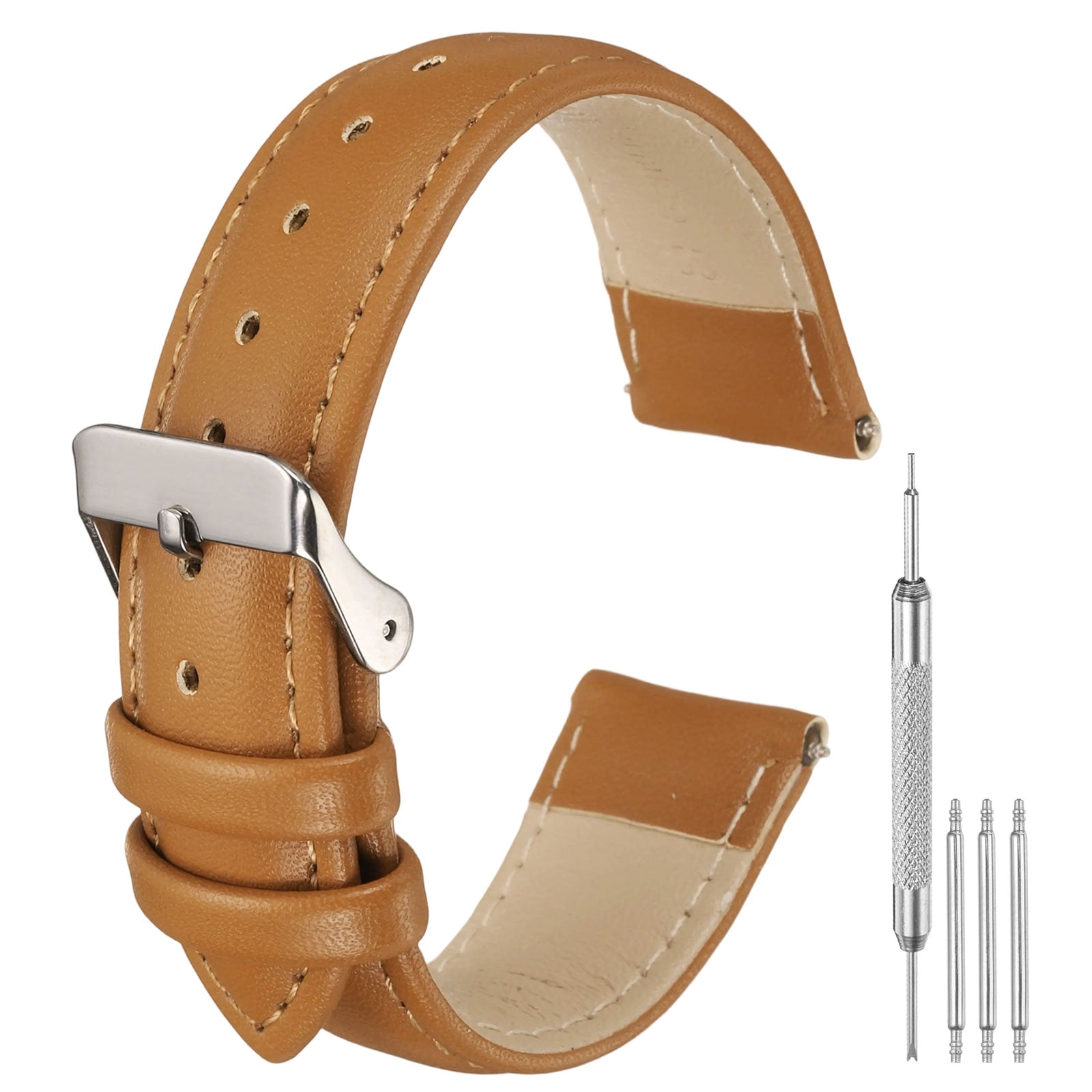 Uxcell Leather Watch Bands for Men and Women, 20mm Quick Release Watch ...