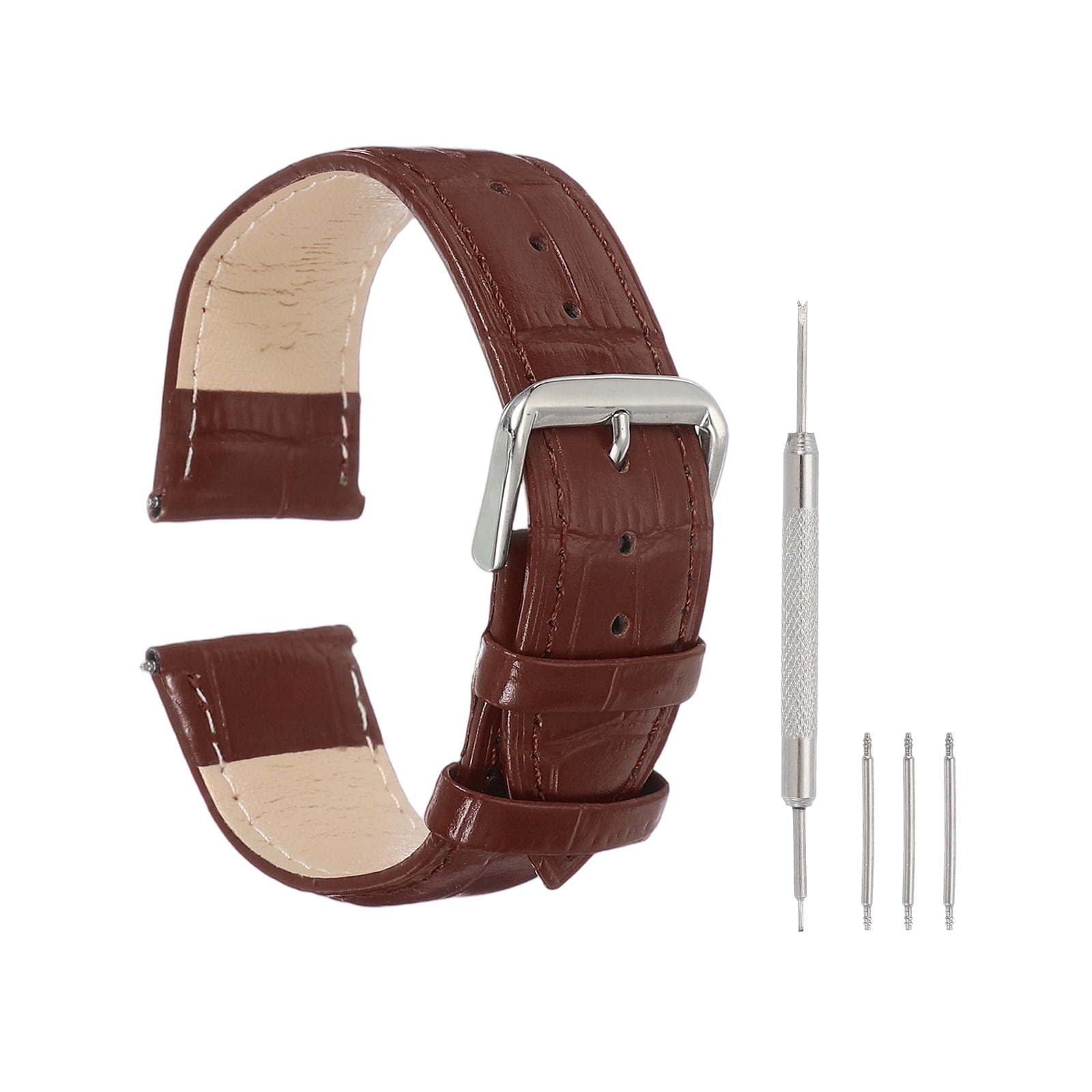 Uxcell Leather Watch Bands for Men and Women, 21mm Crocodile Pattern ...