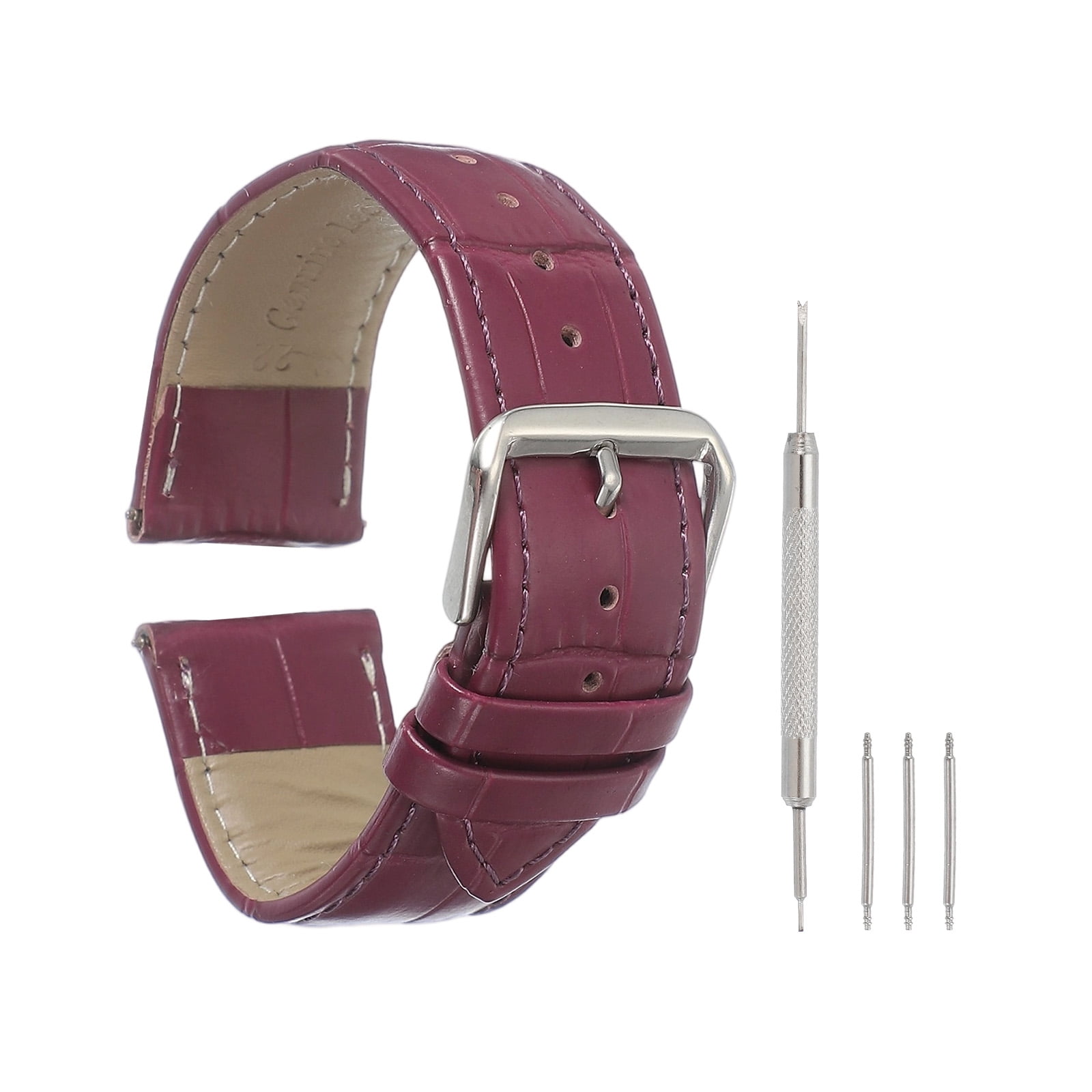 Uxcell Leather Watch Bands for Men and Women, 22mm Crocodile Pattern ...