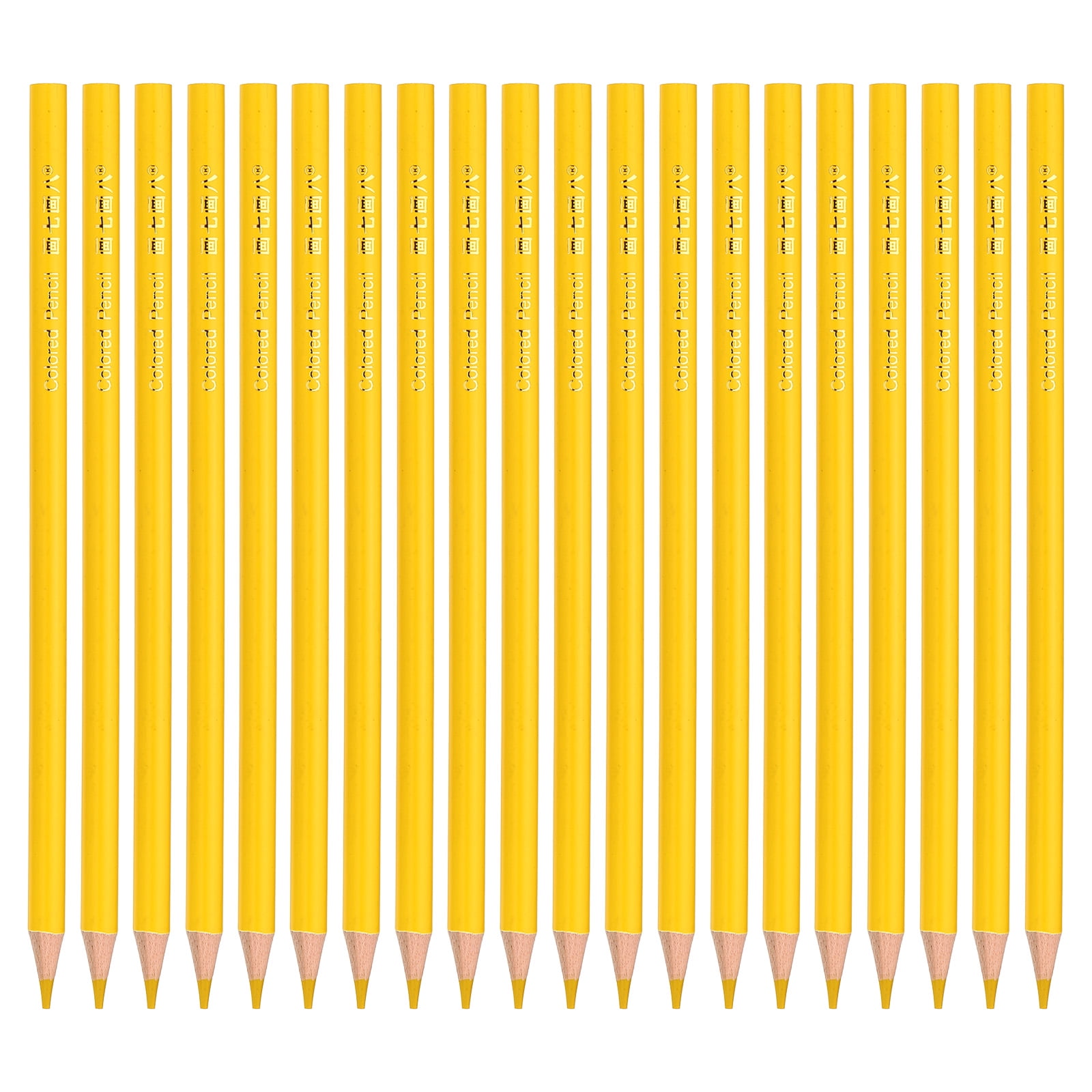 Uxcell Lemon Yellow Colored Pencils Set, 20 Pcs Oil Color Pencils ...