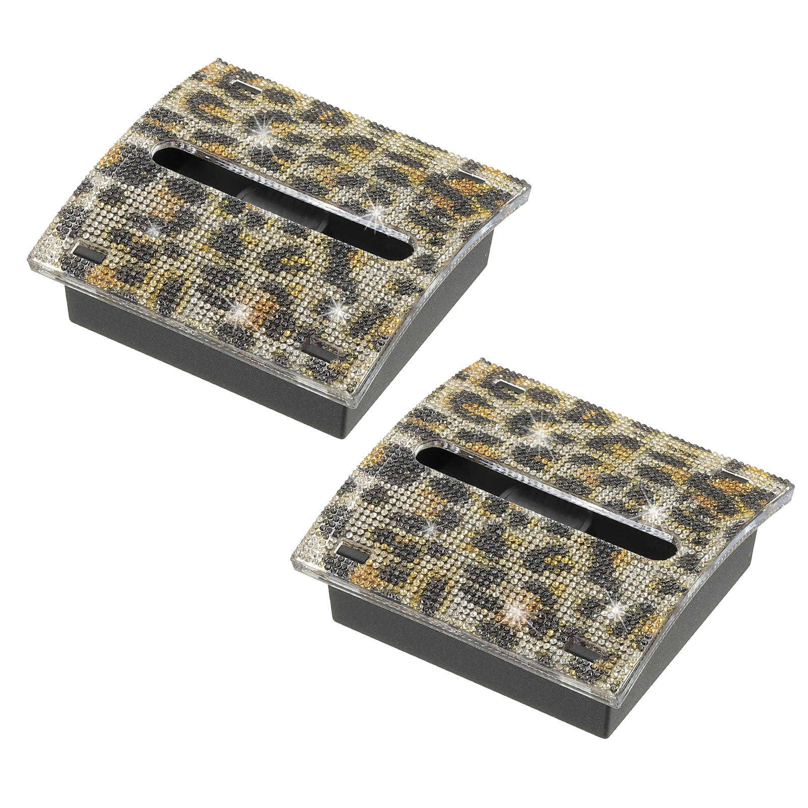 Uxcell Leopard Print Rhinestone Sticky Note Dispenser, 2 Pcs Posted ...