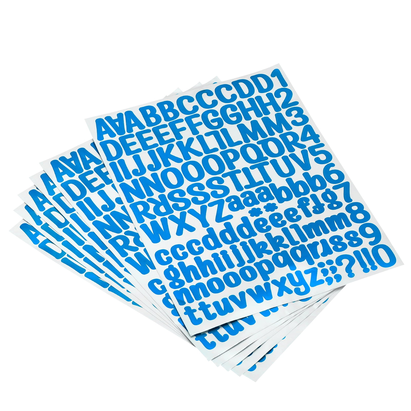 Uxcell Letter Alphabet Number Stickers, Glitter Blue 1 Inch Reflective ...