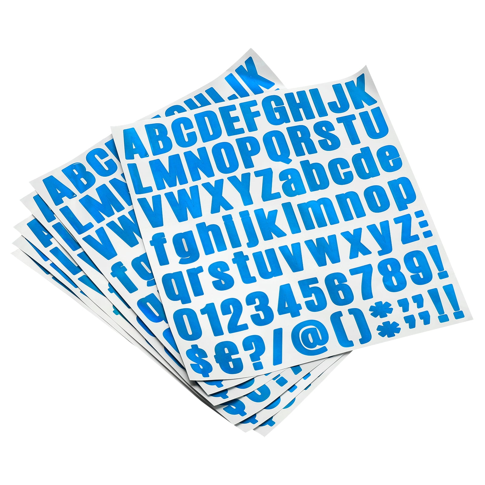 Uxcell Letter Alphabet Number Stickers, Glitter Blue 1 Inch Reflective ...