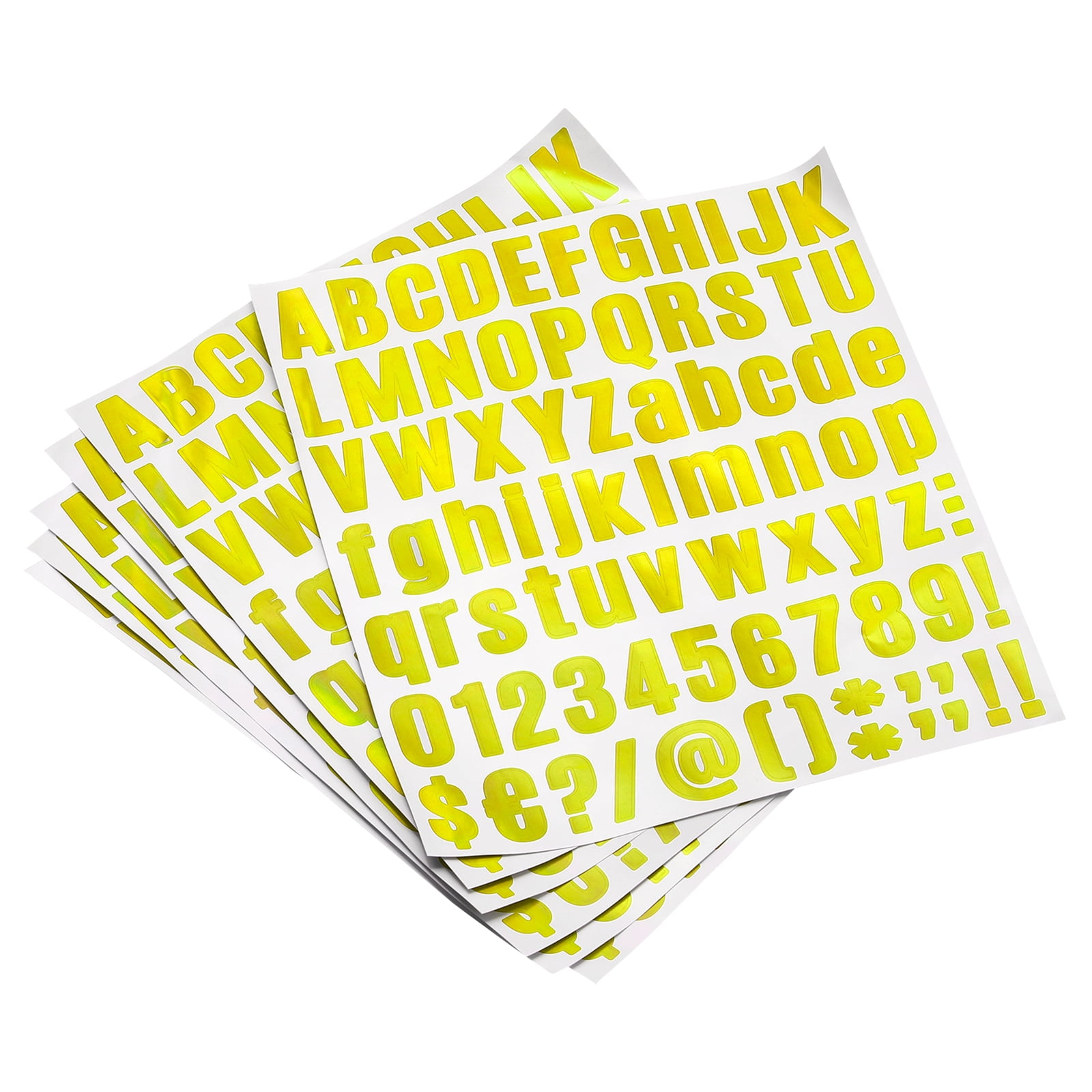 Uxcell Letter Alphabet Number Stickers, Reflective Glitter Gold 1 Inch ...