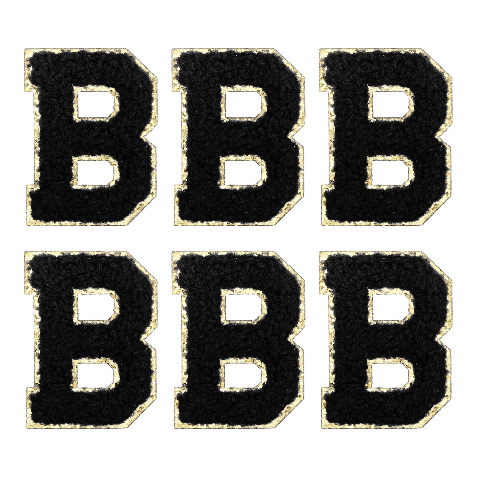 Uxcell Letter B Chenille Letter Patches Self Adhesive Stick on ...
