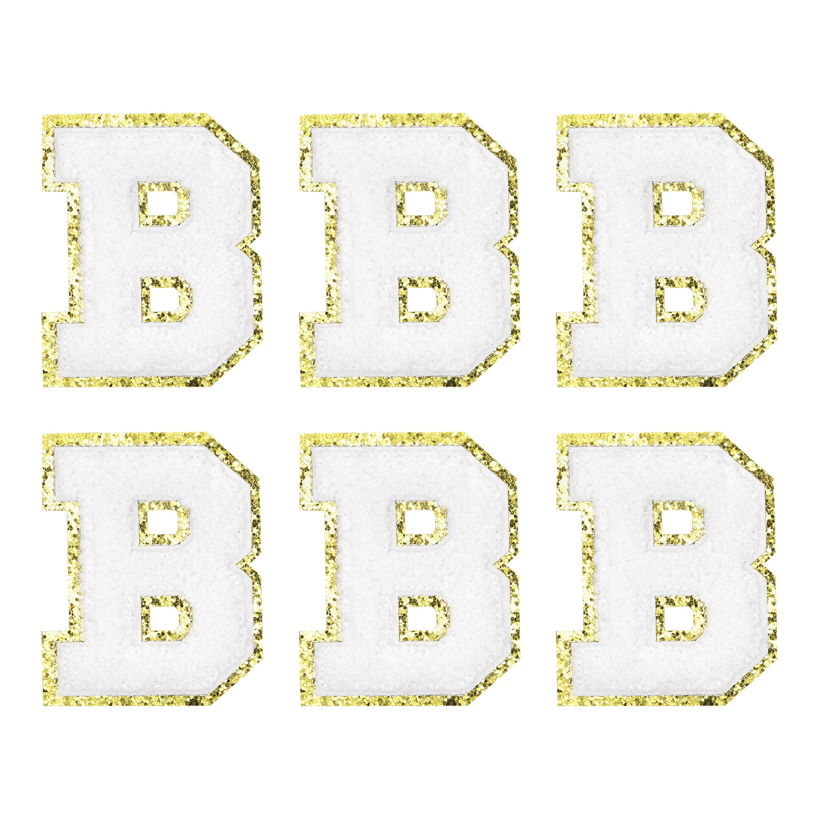 Uxcell Letter B Chenille Letter Patches Self Adhesive Stick on ...