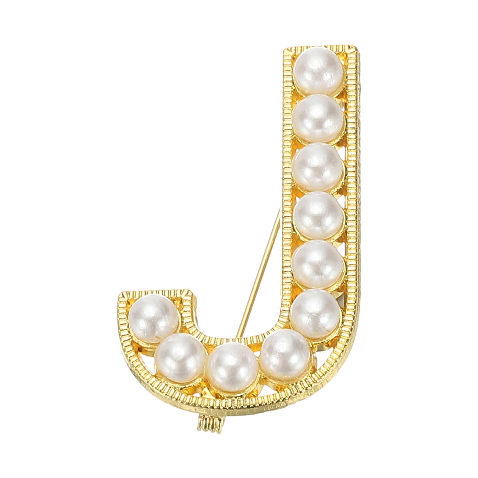 Uxcell Letter Brooch Pins Pearl Initial Alphabet J Lapel Badges Pin ...