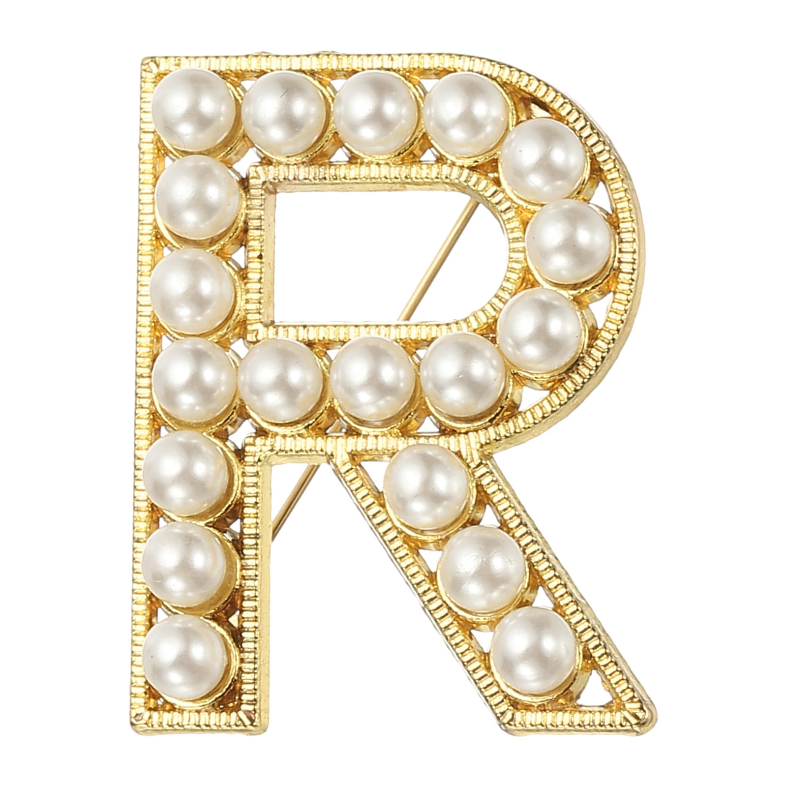 Uxcell Letter Brooch Pins Pearl Initial Alphabet R Lapel Badges Pin ...