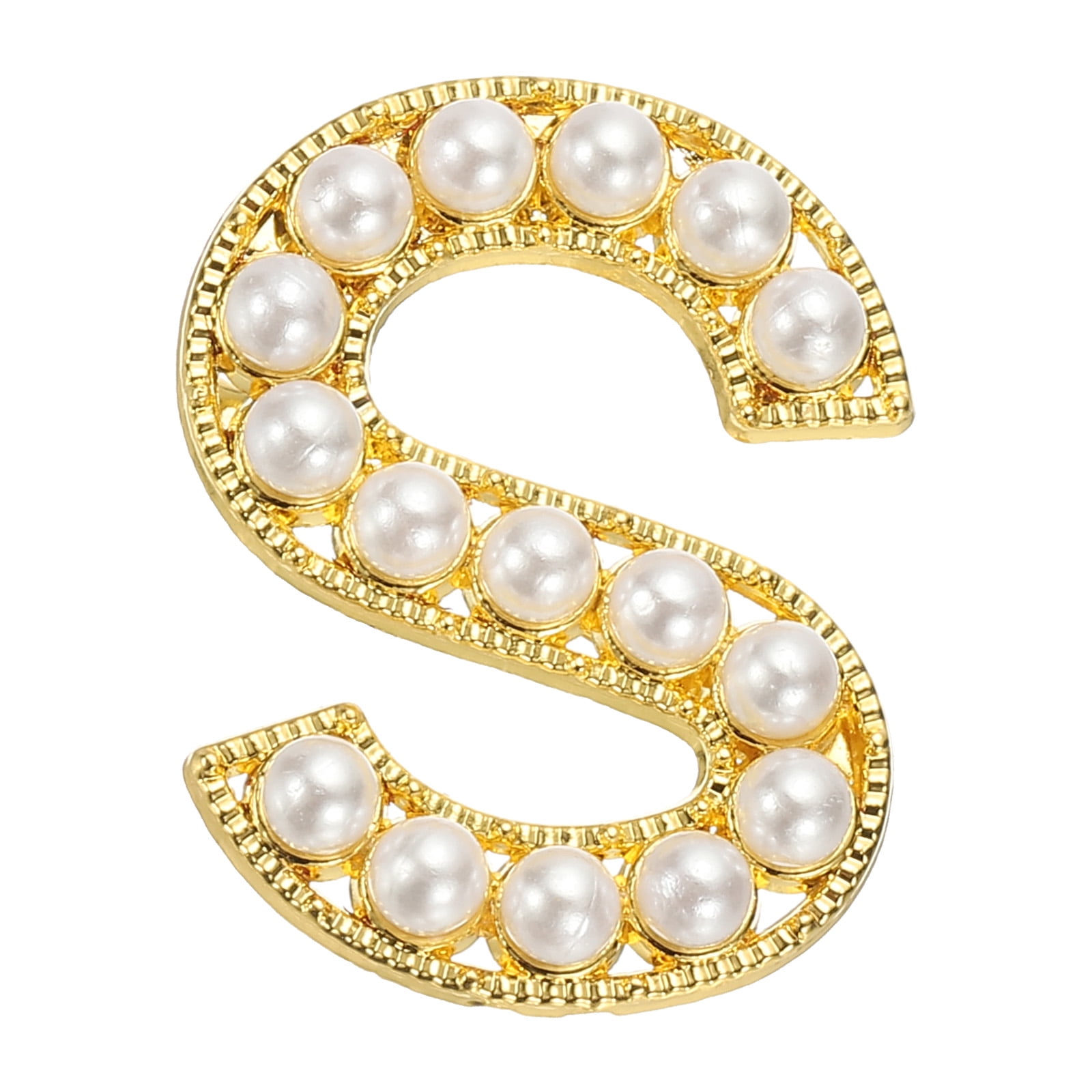 Uxcell Letter Brooch Pins Pearl Initial Alphabet S Lapel Badges Pin ...