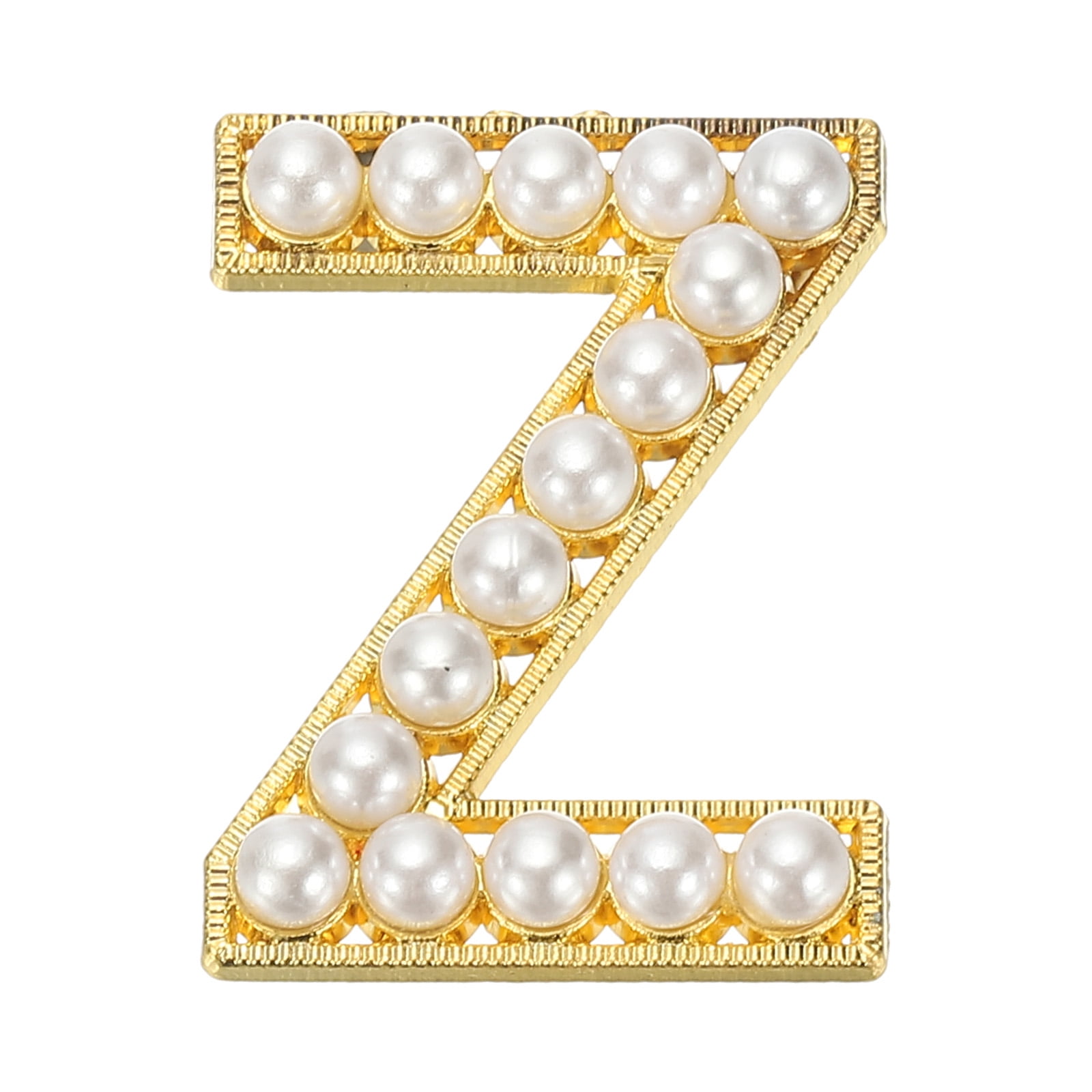 Uxcell Letter Brooch Pins Pearl Initial Alphabet Z Lapel Badges Pin ...