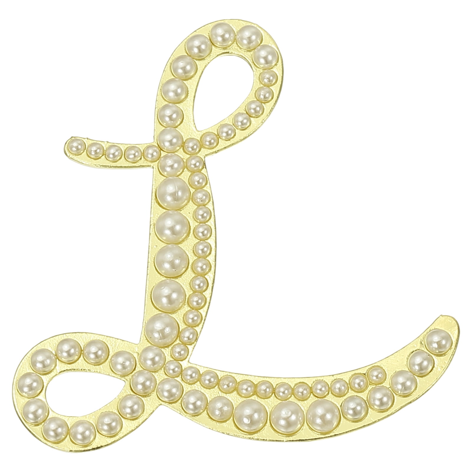 Uxcell Letter Brooch Pins, Pearl Initial Rhinestone Alphabet L Letter ...