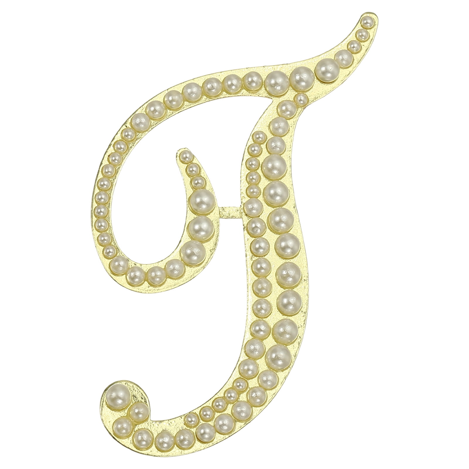 Uxcell Letter Brooch Pins, Pearl Initial Rhinestone Alphabet T Letter ...