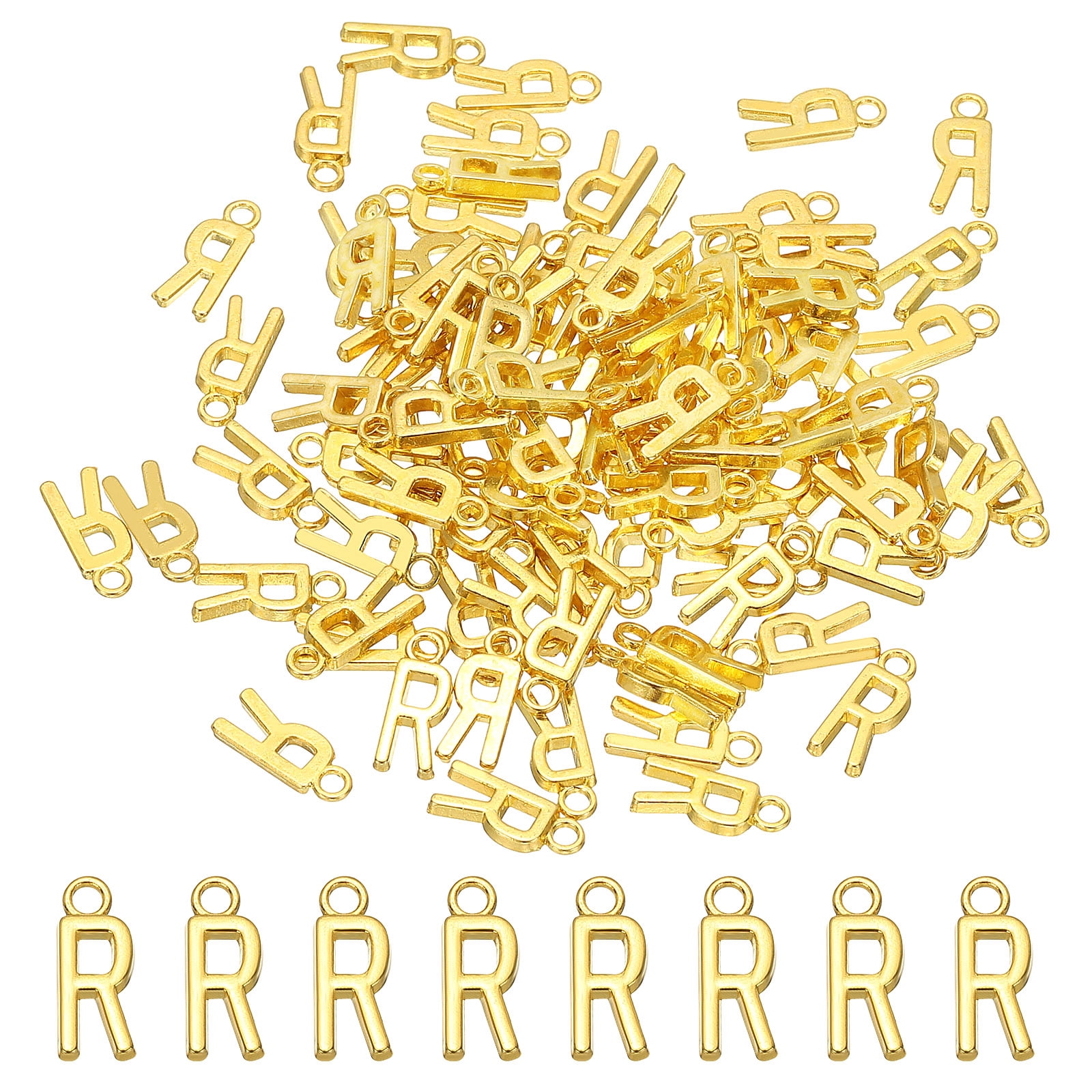Uxcell Letter Charm, 100Pcs Alphabet Charm Initial Pendant Charm Bulk ...