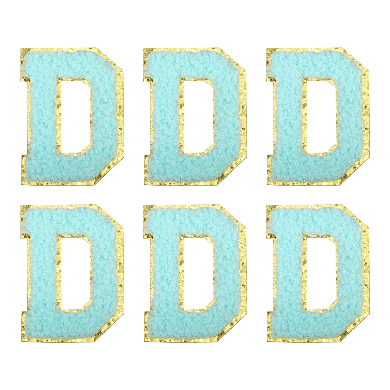 Uxcell Letter D Chenille Letter Patches Self Adhesive Stick on ...