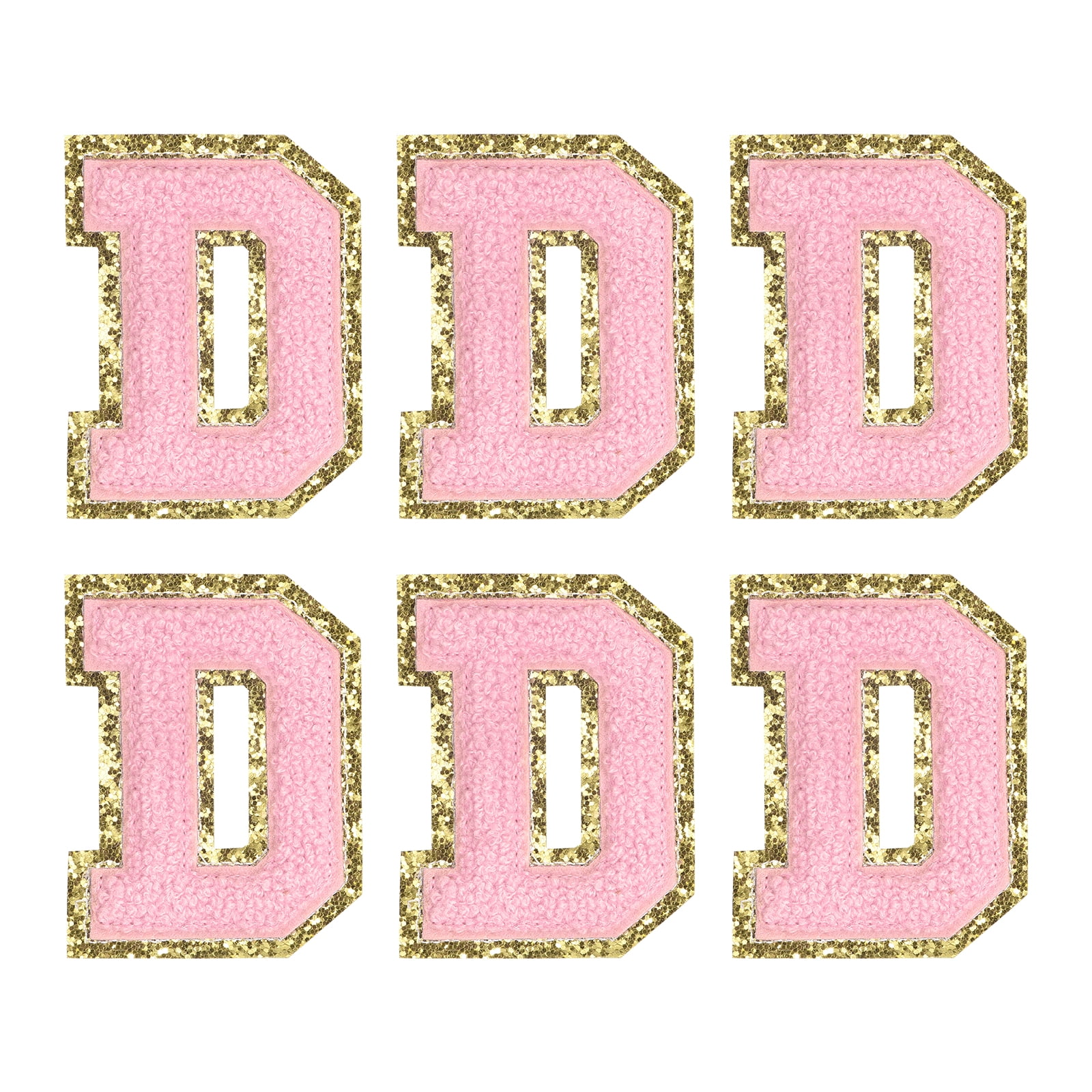 Uxcell Letter D Chenille Letter Patches Self Adhesive Stick on ...