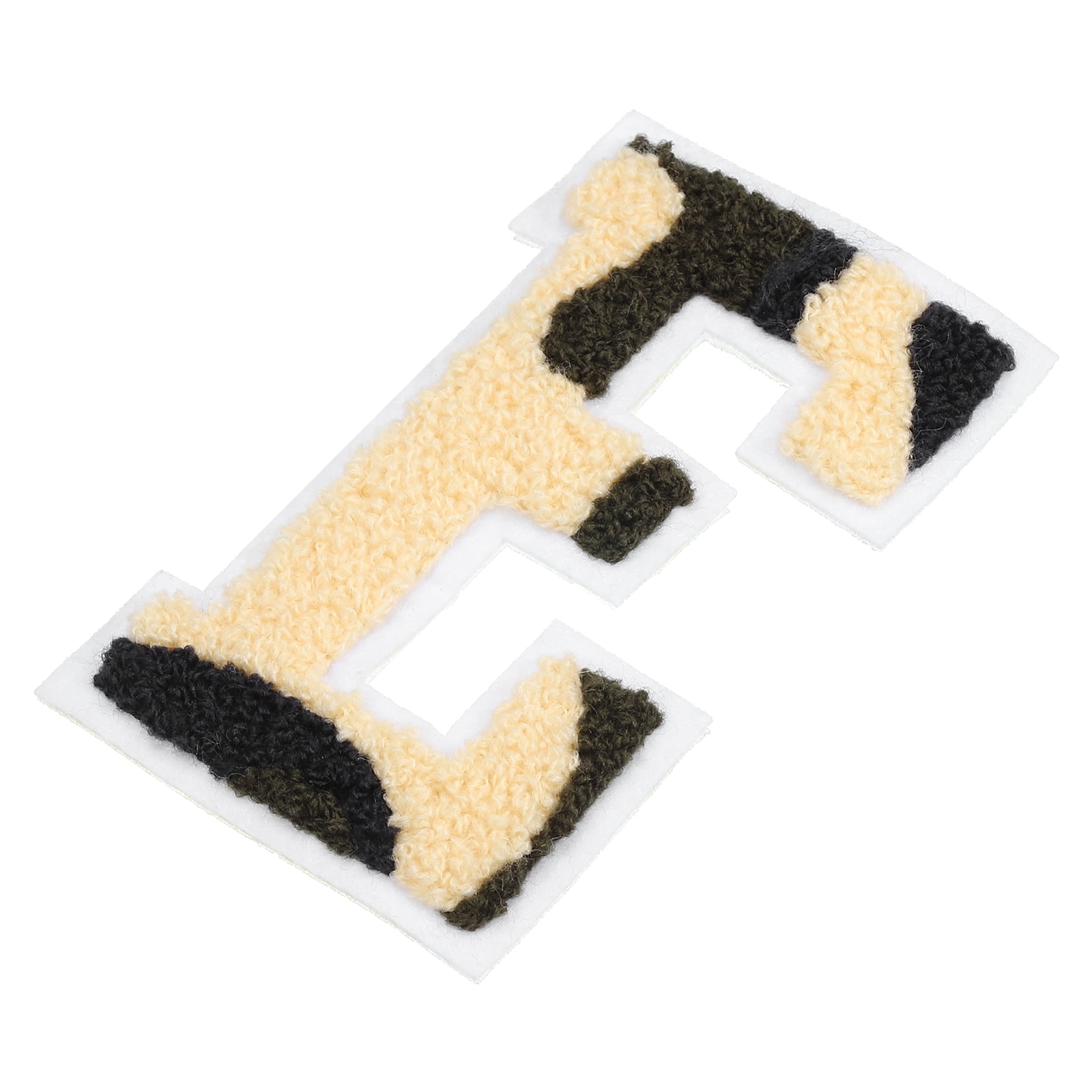 Uxcell Letter E Chenille Stitch Sew On Letter Patch Camouflage White 3. ...