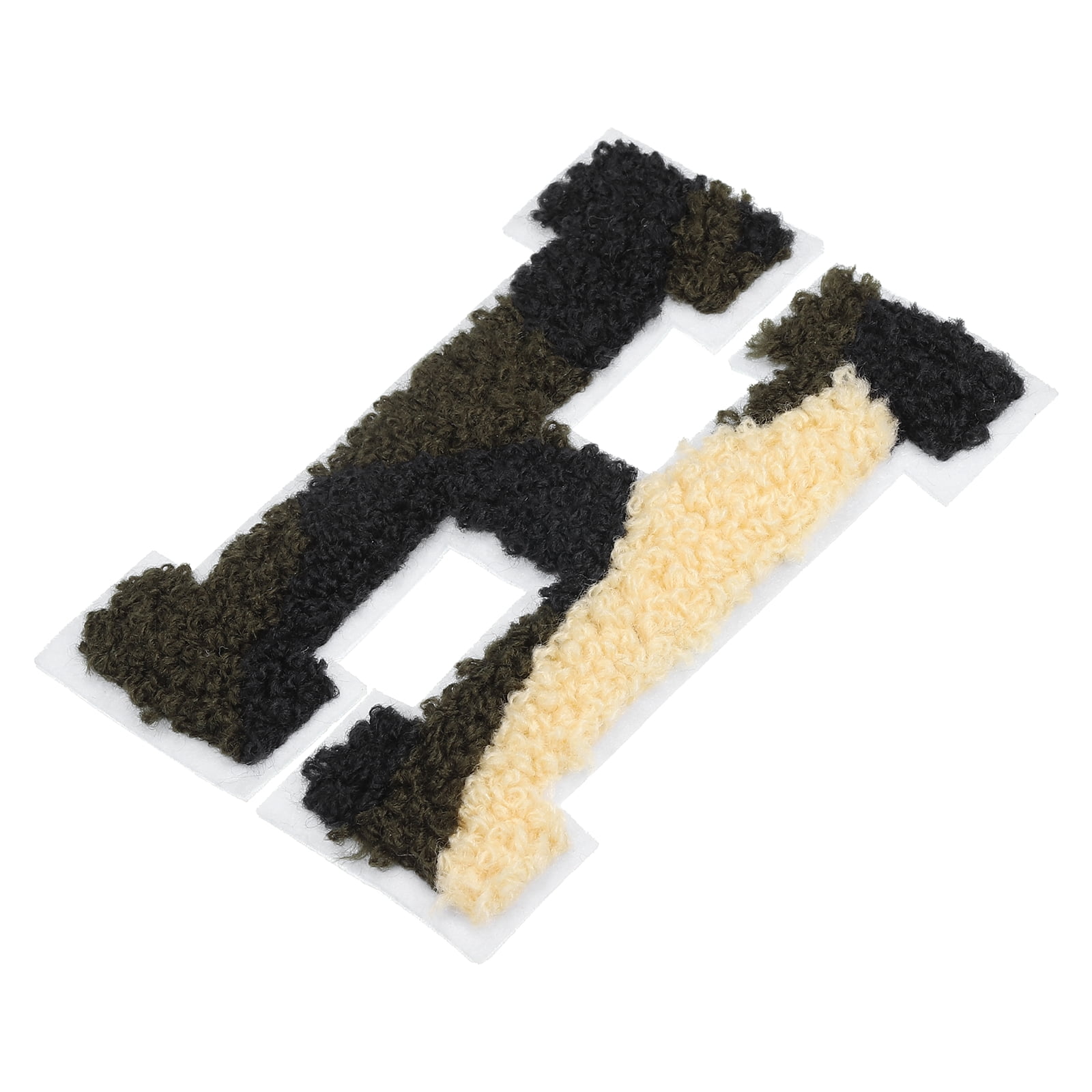 Uxcell Letter H Chenille Stitch Sew On Letter Patch Camouflage White 3. ...