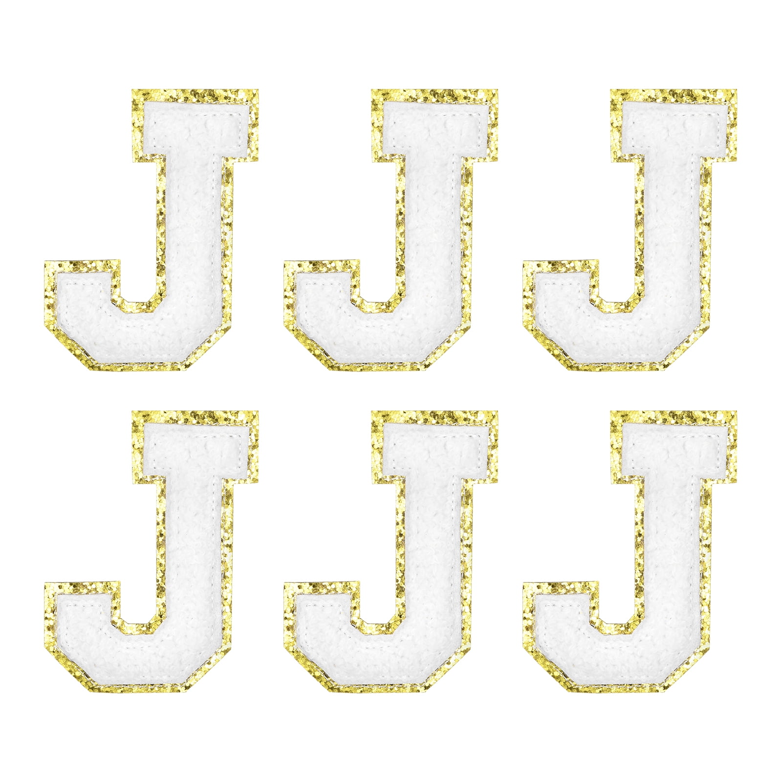 Uxcell Letter J Chenille Letter Patches Self Adhesive Stick on ...