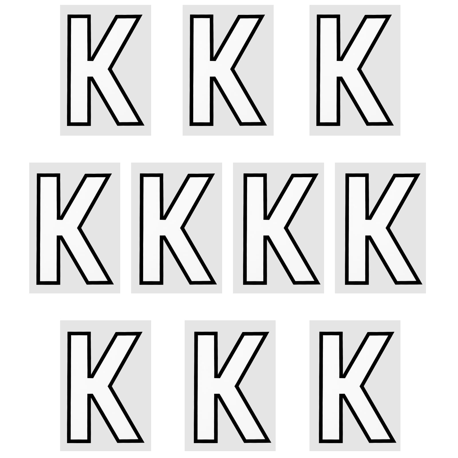 Uxcell Letter K Patches Iron on Heat Transfer Letters 2 Inch White ...