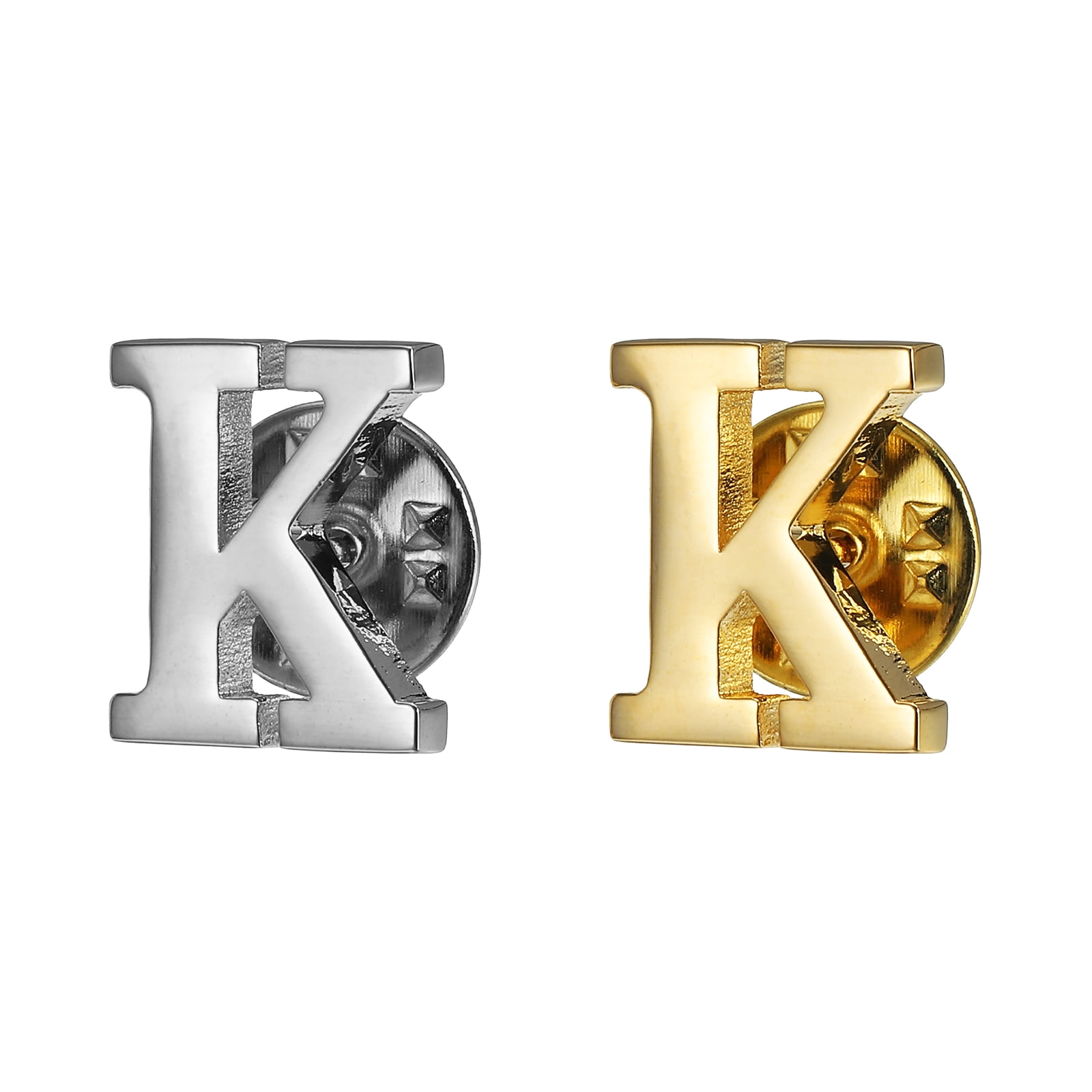 Uxcell Letter Lapel Pins Initial Alphabet Collar Pins Letter Copper ...