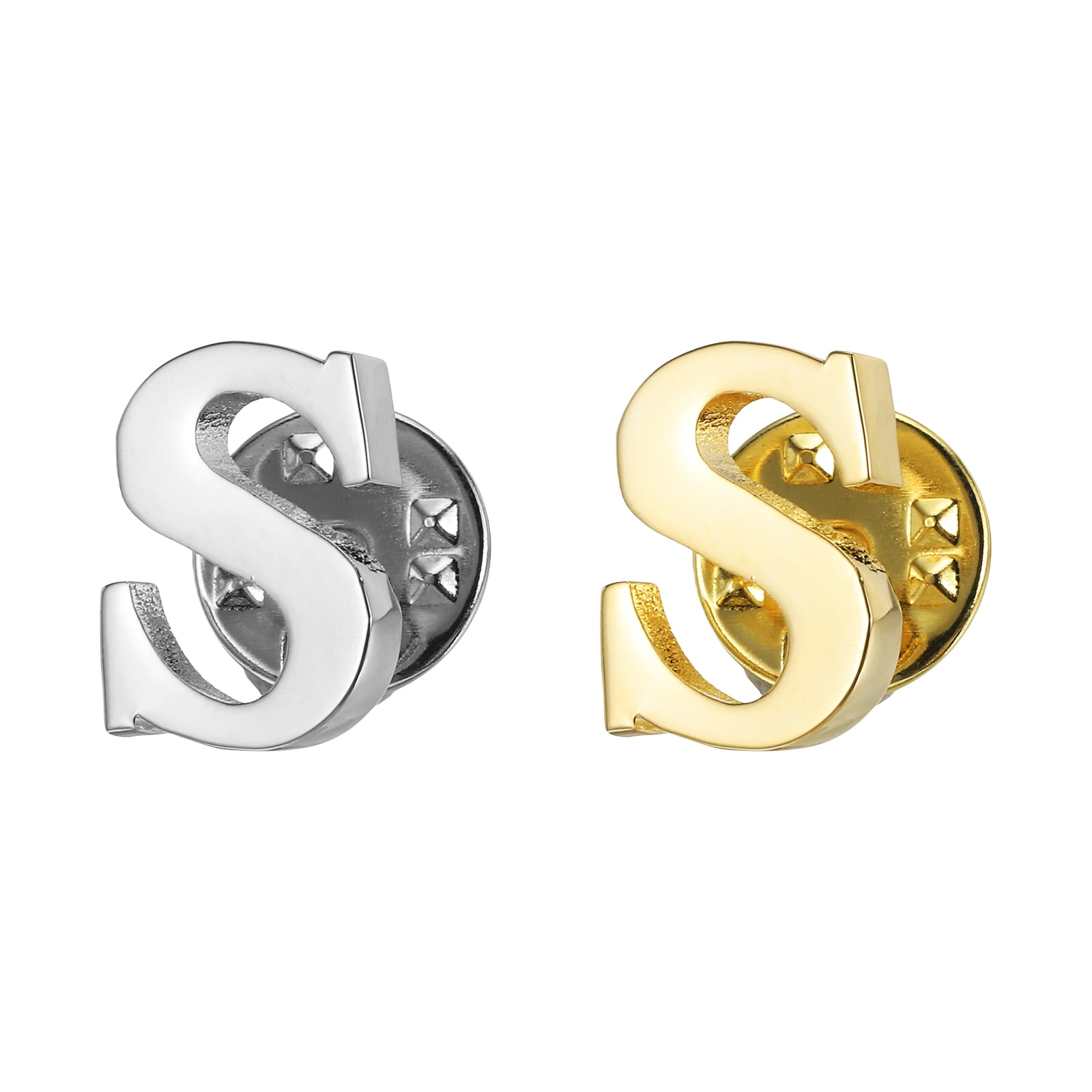 Uxcell Letter Lapel Pins Initial Alphabet Collar Pins Letter Copper ...