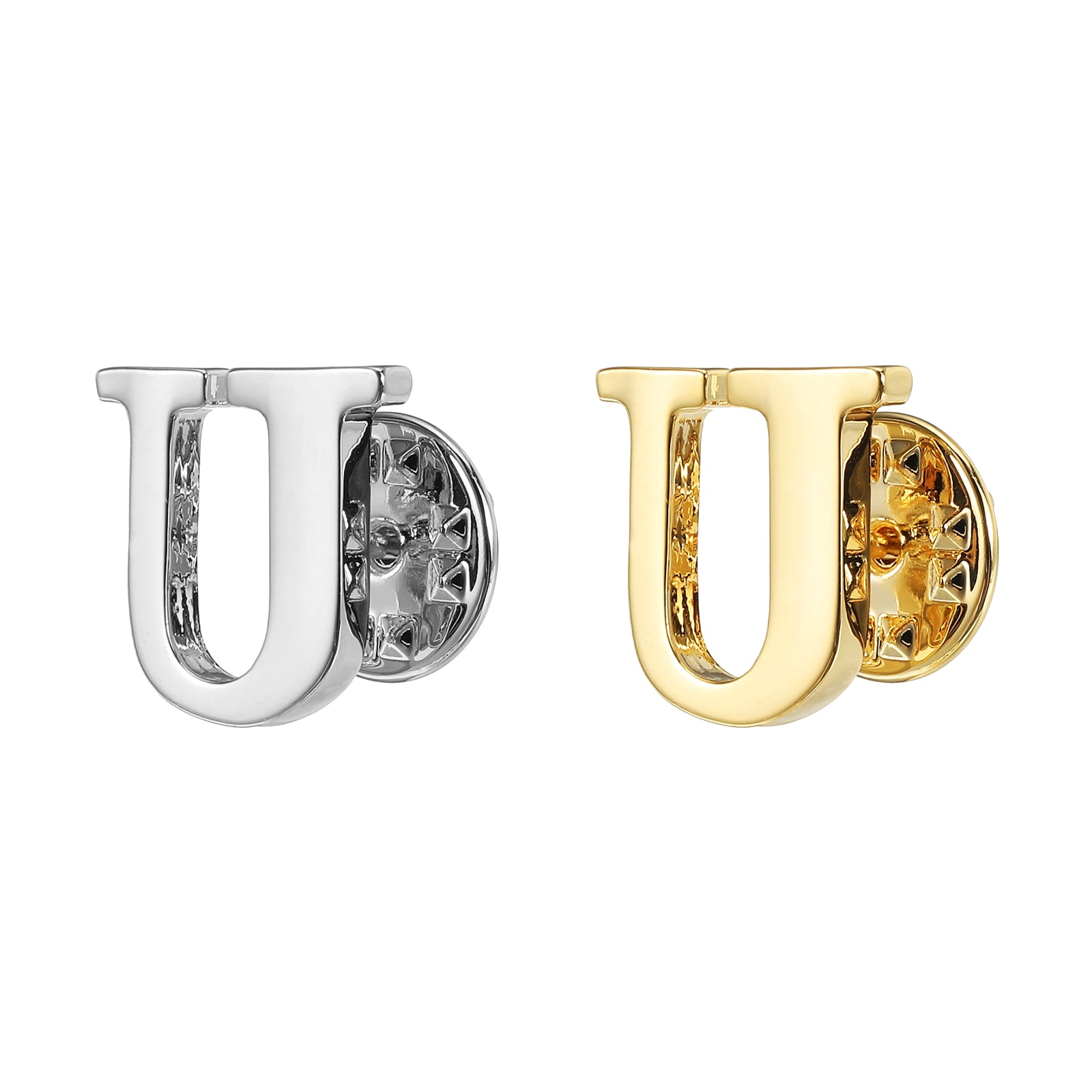 Uxcell Letter Lapel Pins Initial Alphabet Collar Pins Letter Copper ...