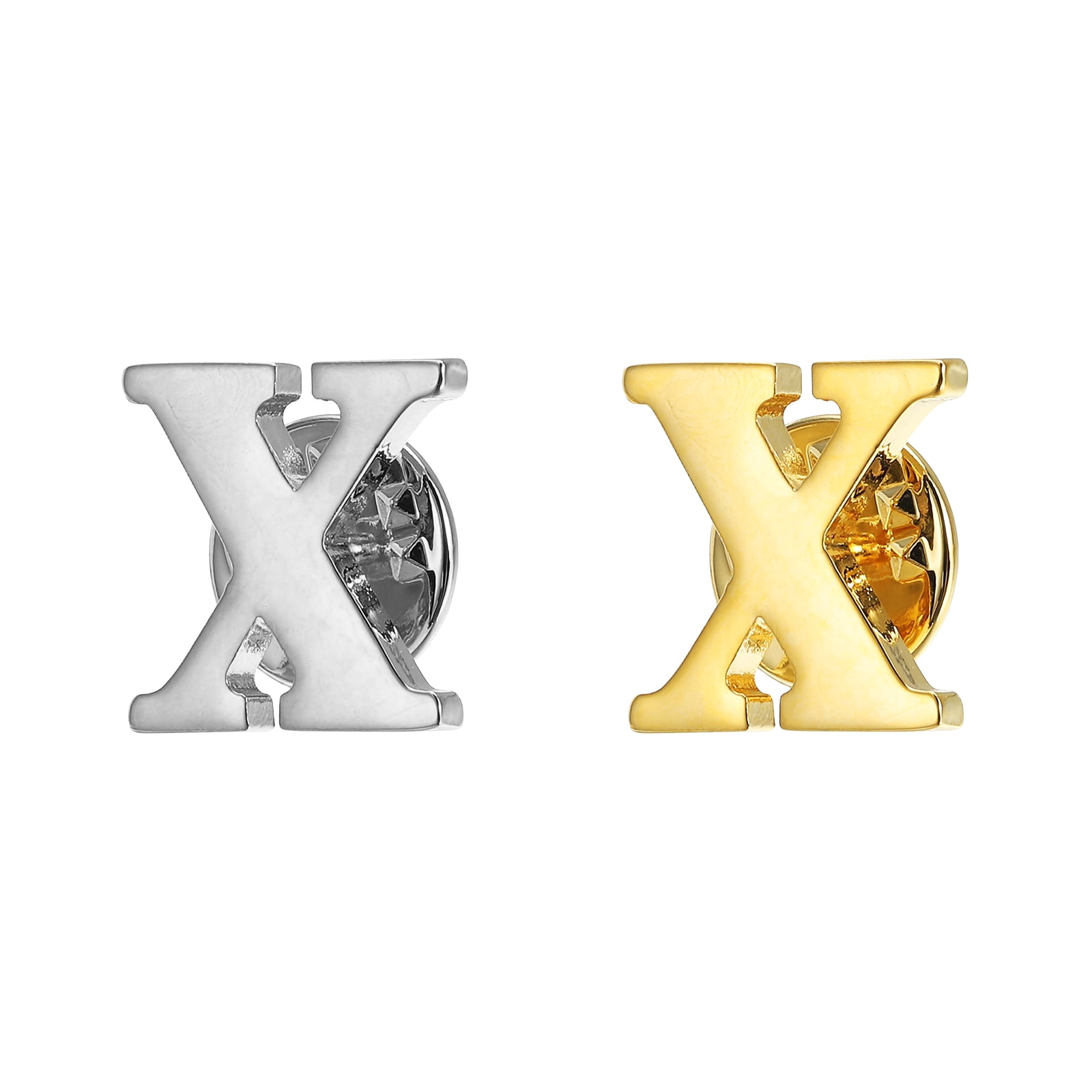 Uxcell Letter Lapel Pins Initial Alphabet Collar Pins Letter Copper ...