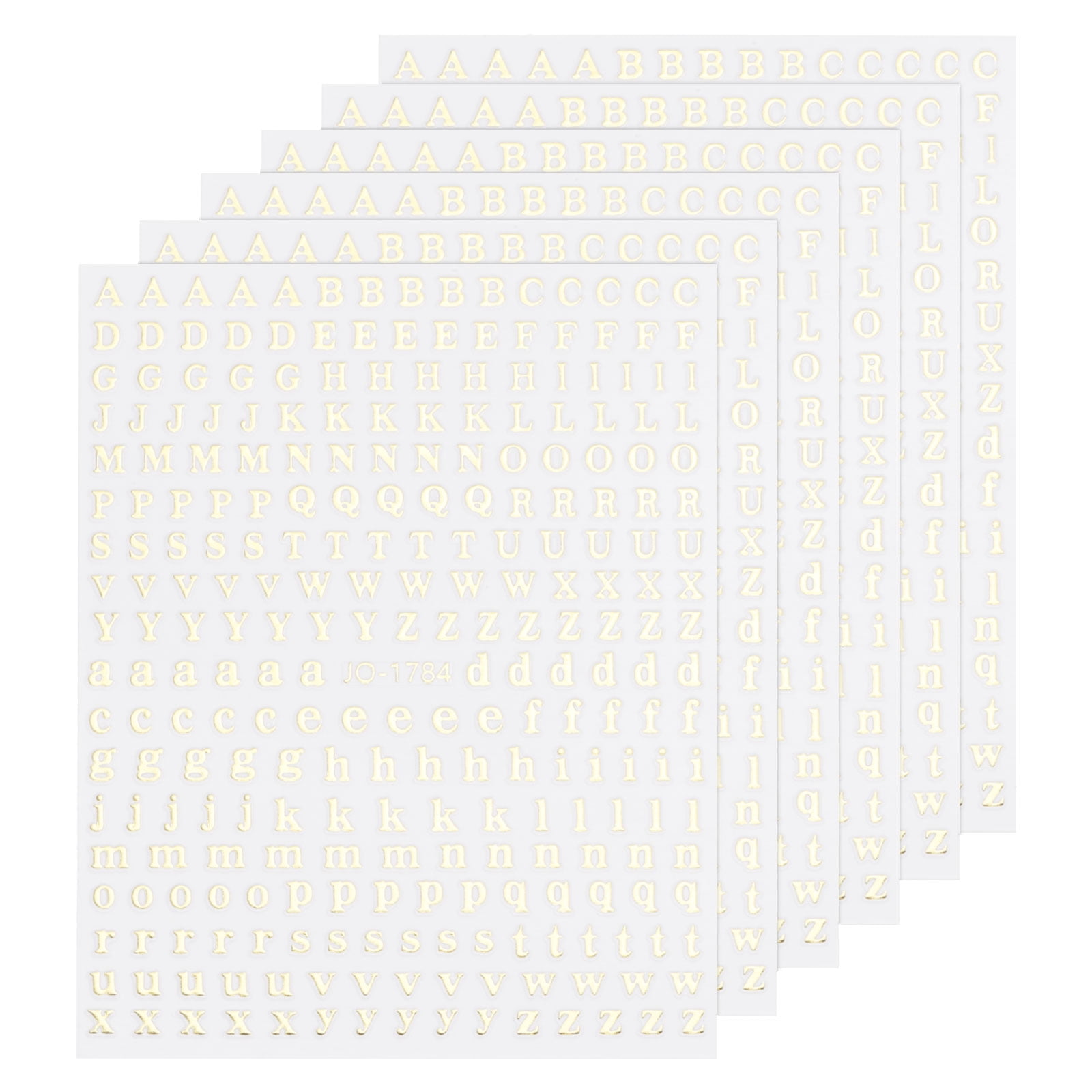 Uxcell Letter Nail Stickers 6 Sheets, Self-Adhesive 3D Laser Alphabet ...