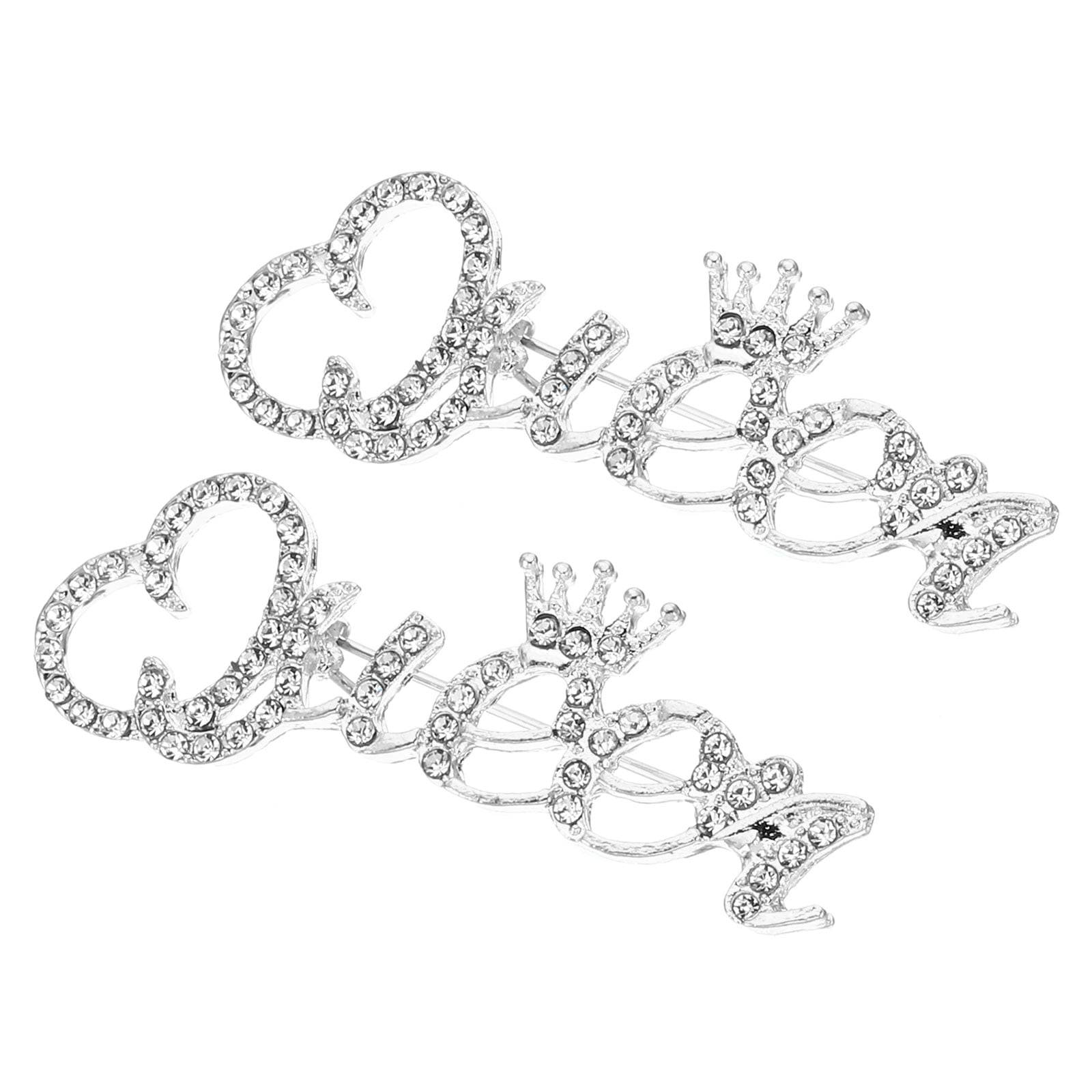 Uxcell Letter Queen Safety Decorative Pin, 2Pcs Anti Exposure, Silver ...