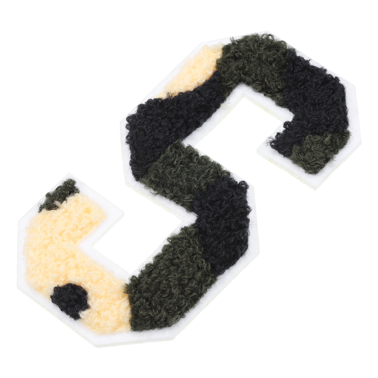 Uxcell Letter S Chenille Stitch Sew On Letter Patch Camouflage White 3. ...