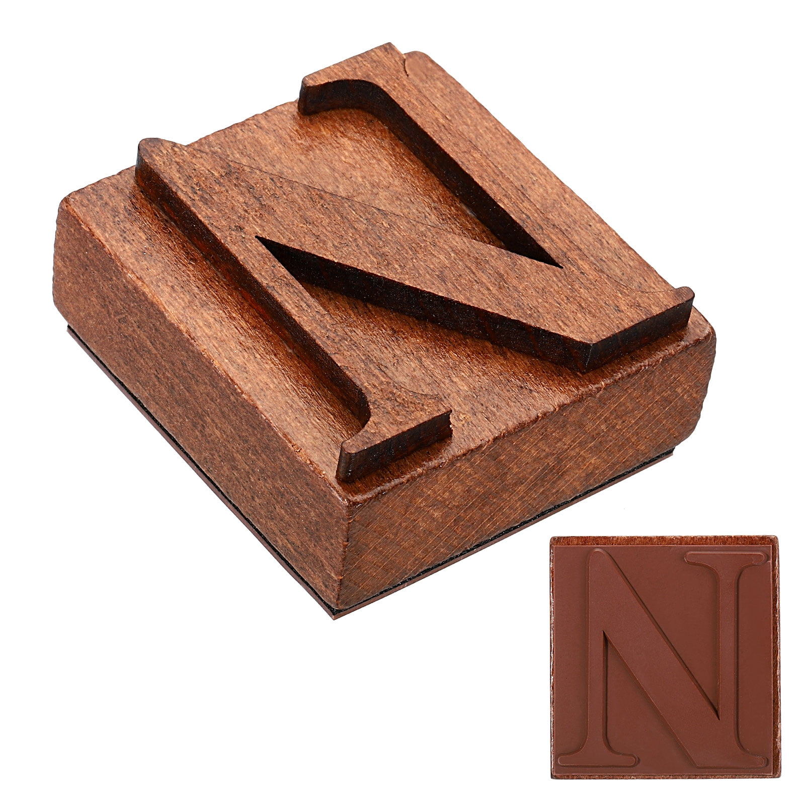 Uxcell Letter Stamps Wood Rubber Stamp Character N Vintage Alphabet ...
