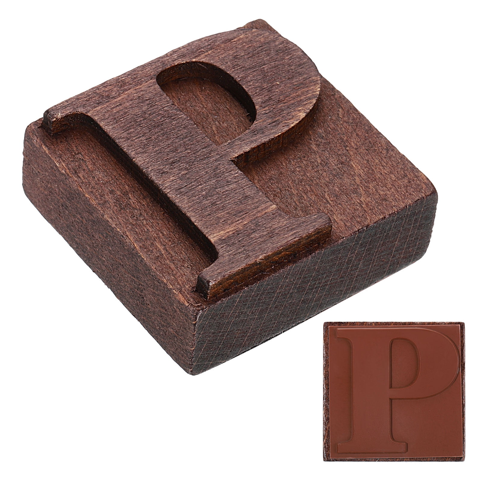 Uxcell Letter Stamps Wood Rubber Stamp Character P Vintage Alphabet ...