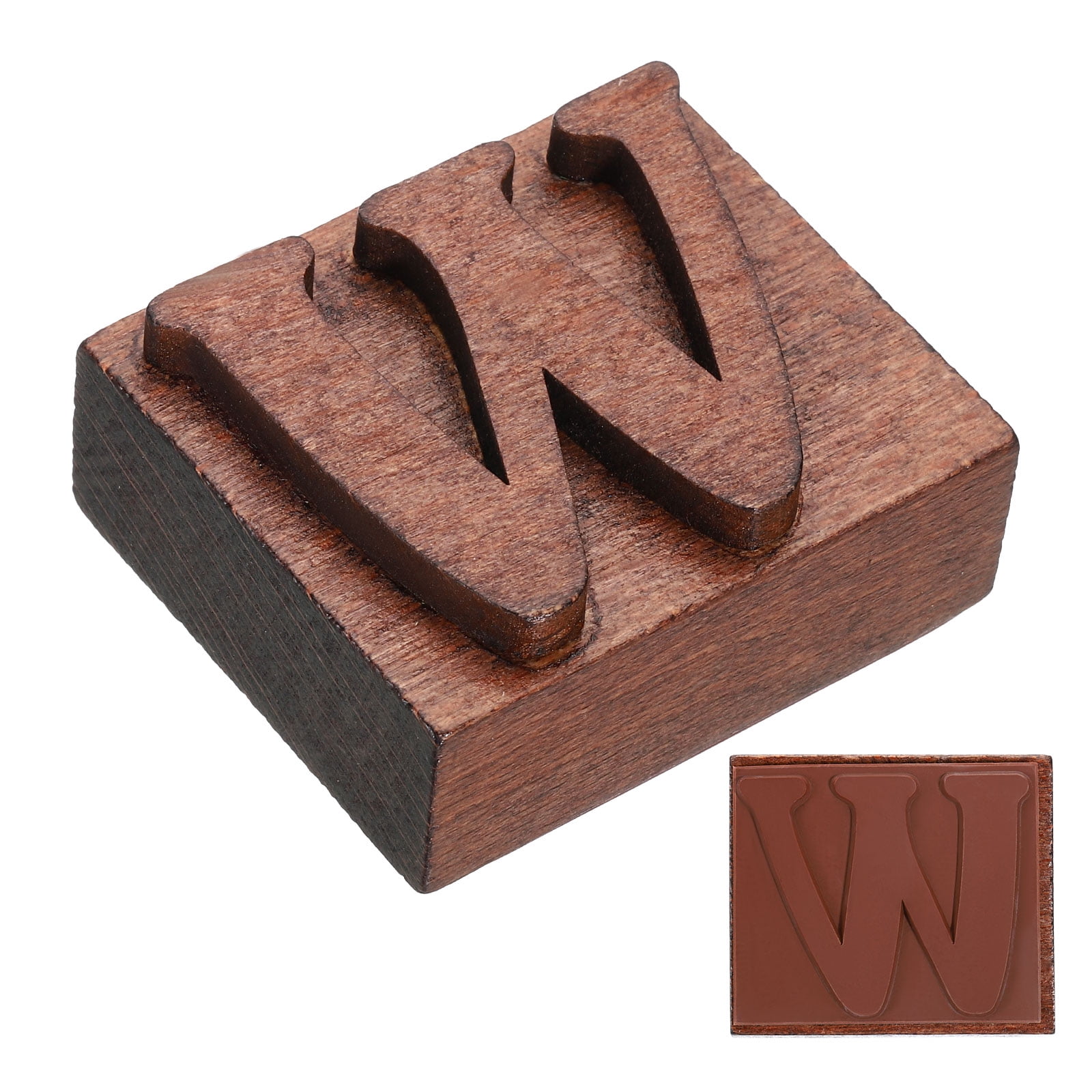 Uxcell Letter Stamps Wood Rubber Stamp Character W Vintage Alphabet ...