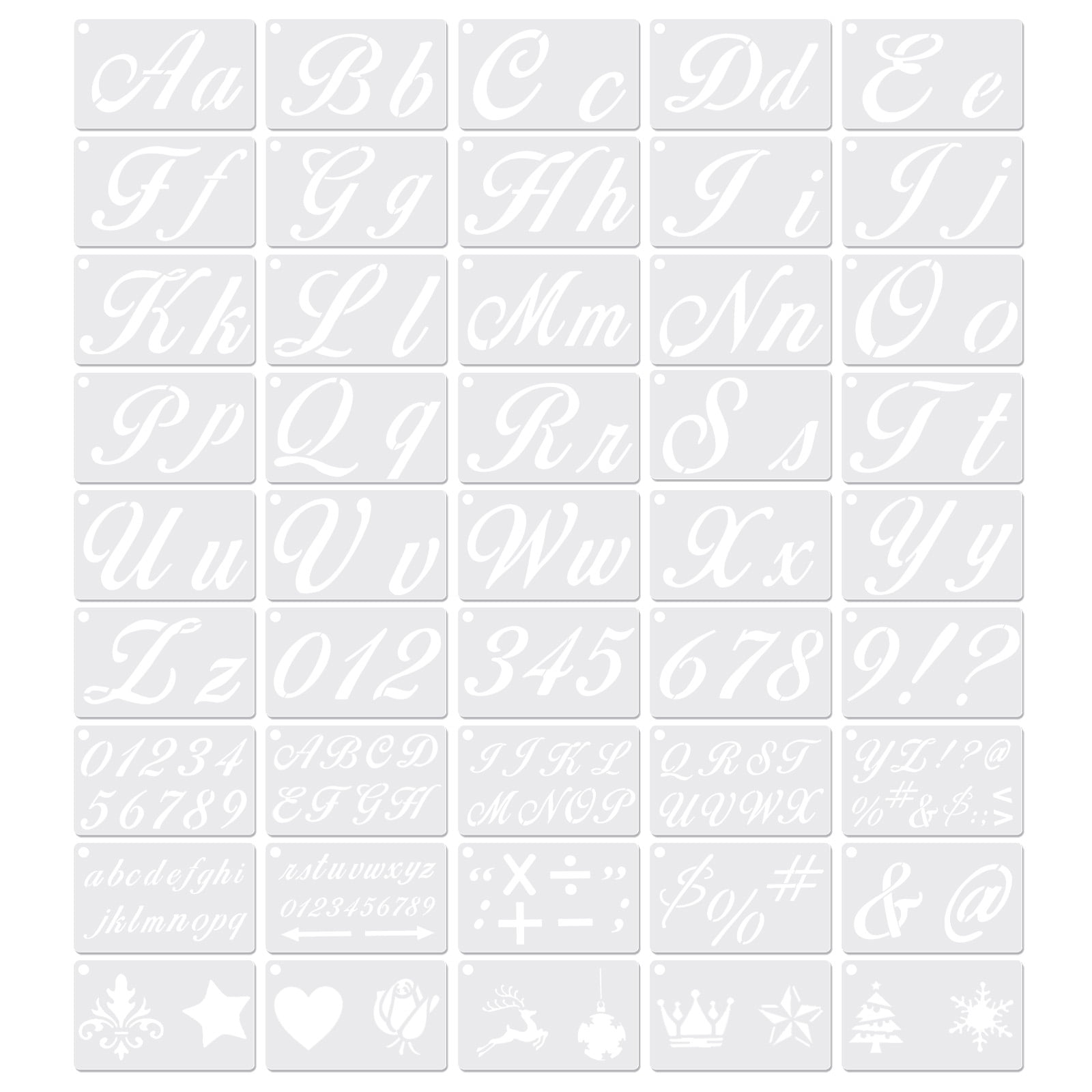 Uxcell Letter Stencils Number Stencils, 45 Pack Reusable Alphabet ...