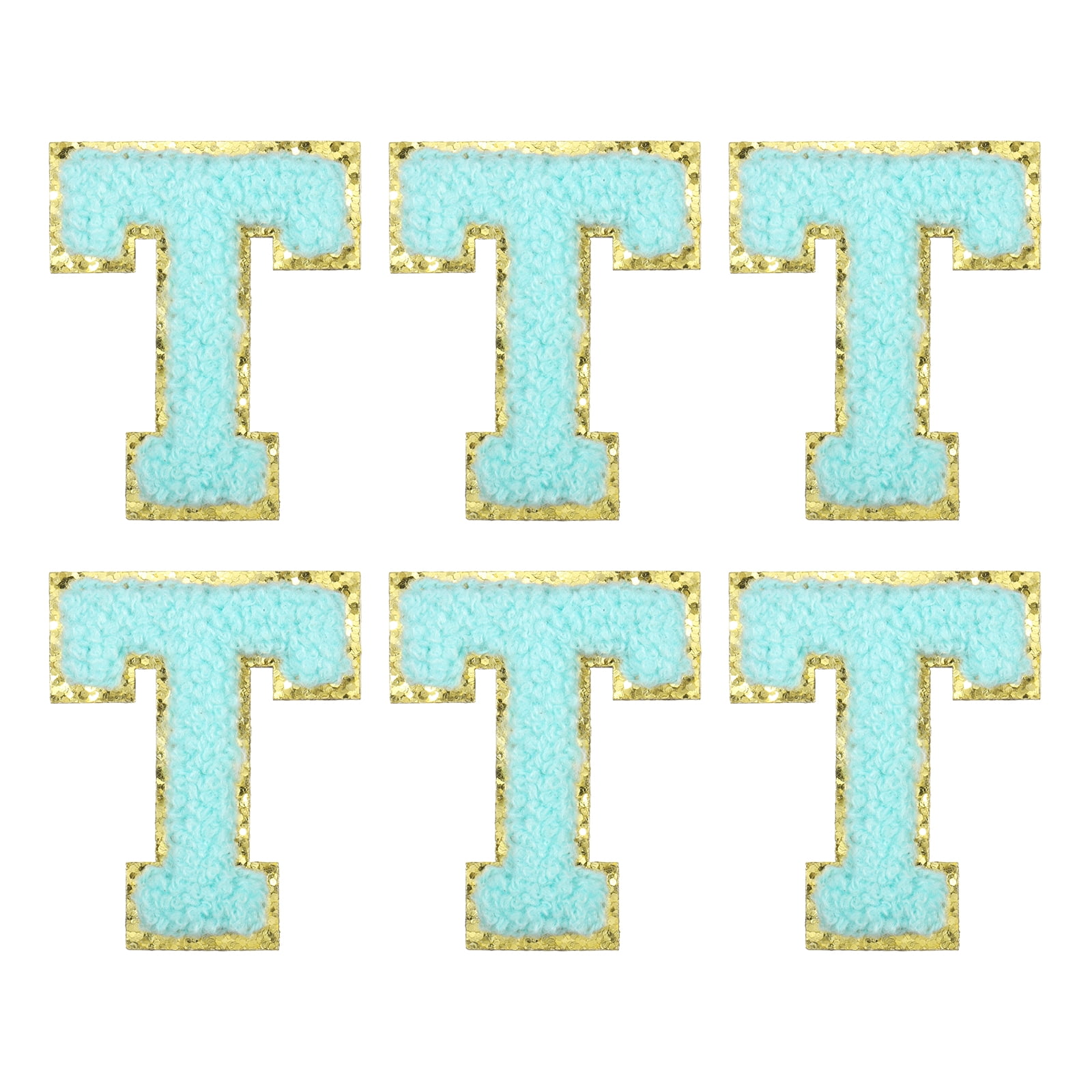 Uxcell Letter T Chenille Letter Patches Self Adhesive Stick on ...