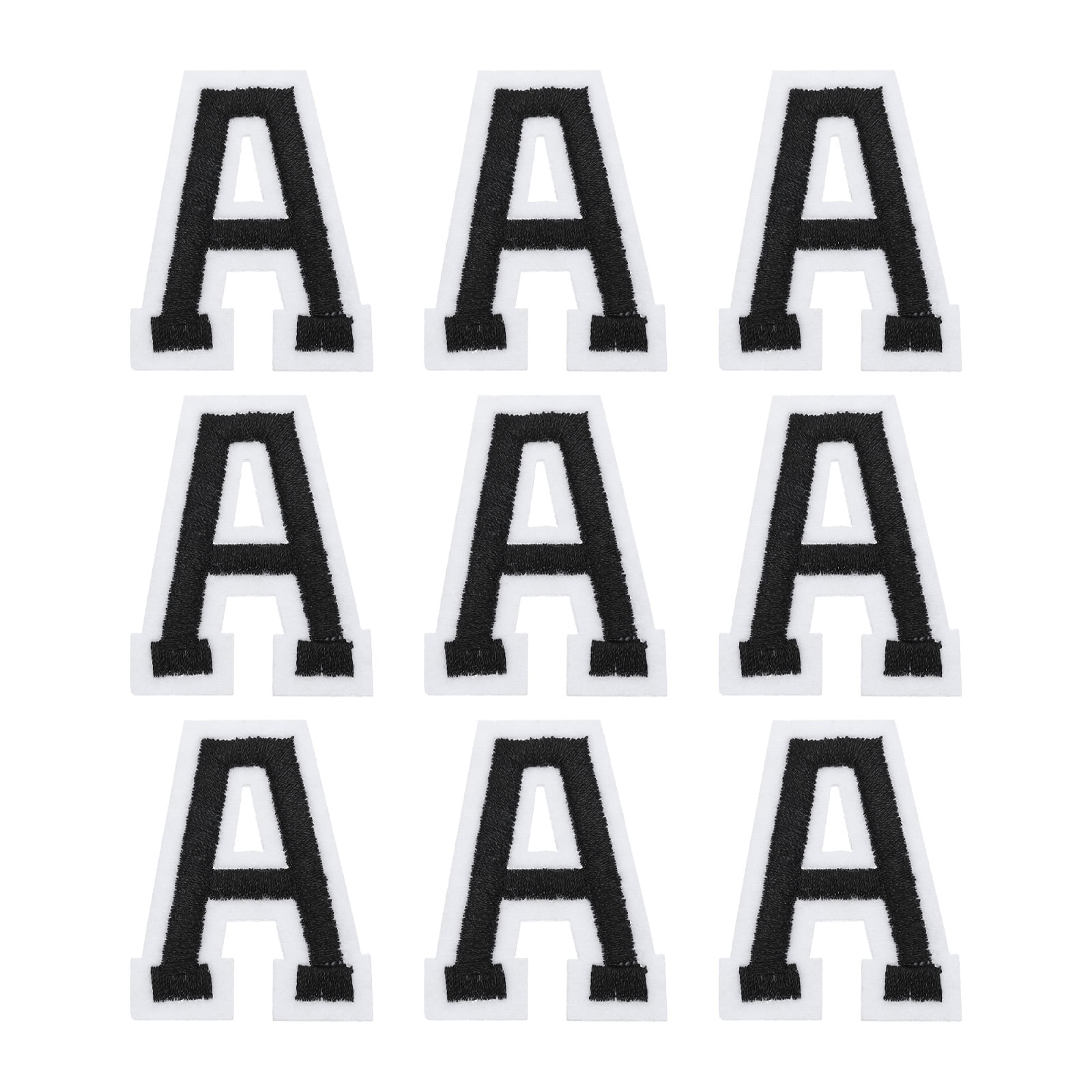 Uxcell Letters A Patches Black Iron-On Letters A Patch Sew Embroidered ...