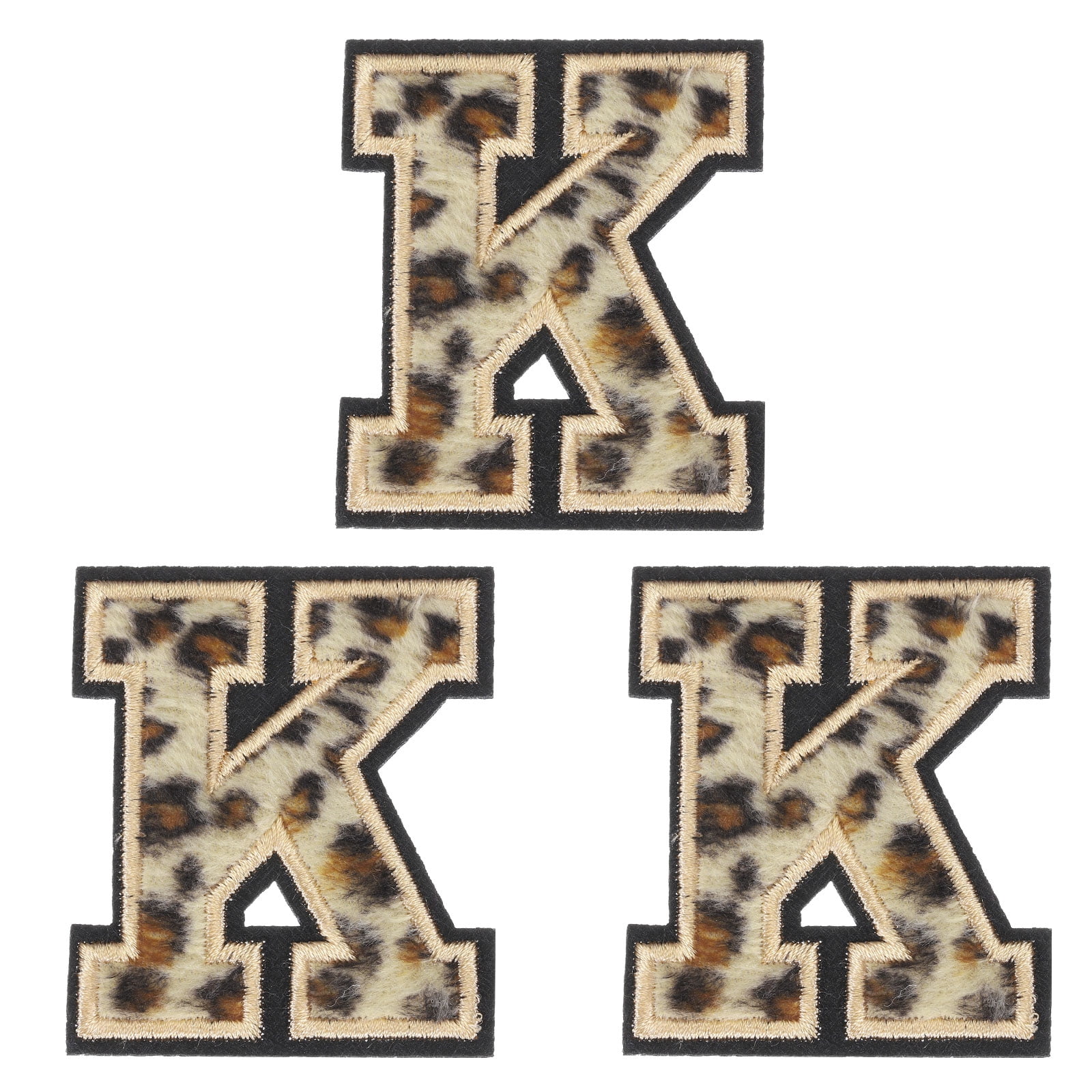 Uxcell Letters K Patches Leopard Iron-On Letters K Patch 6CM/2.36" Hot ...