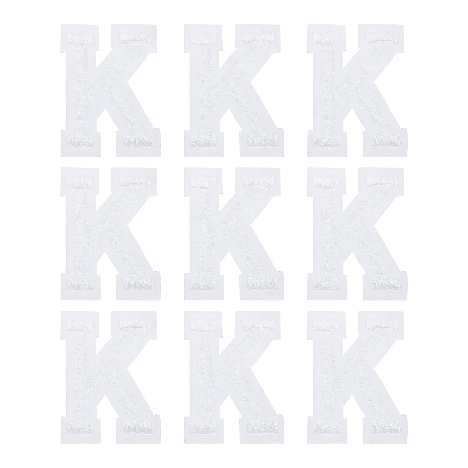 Uxcell Letters K Patches White Iron-On Letters K Patch Sew Sew ...