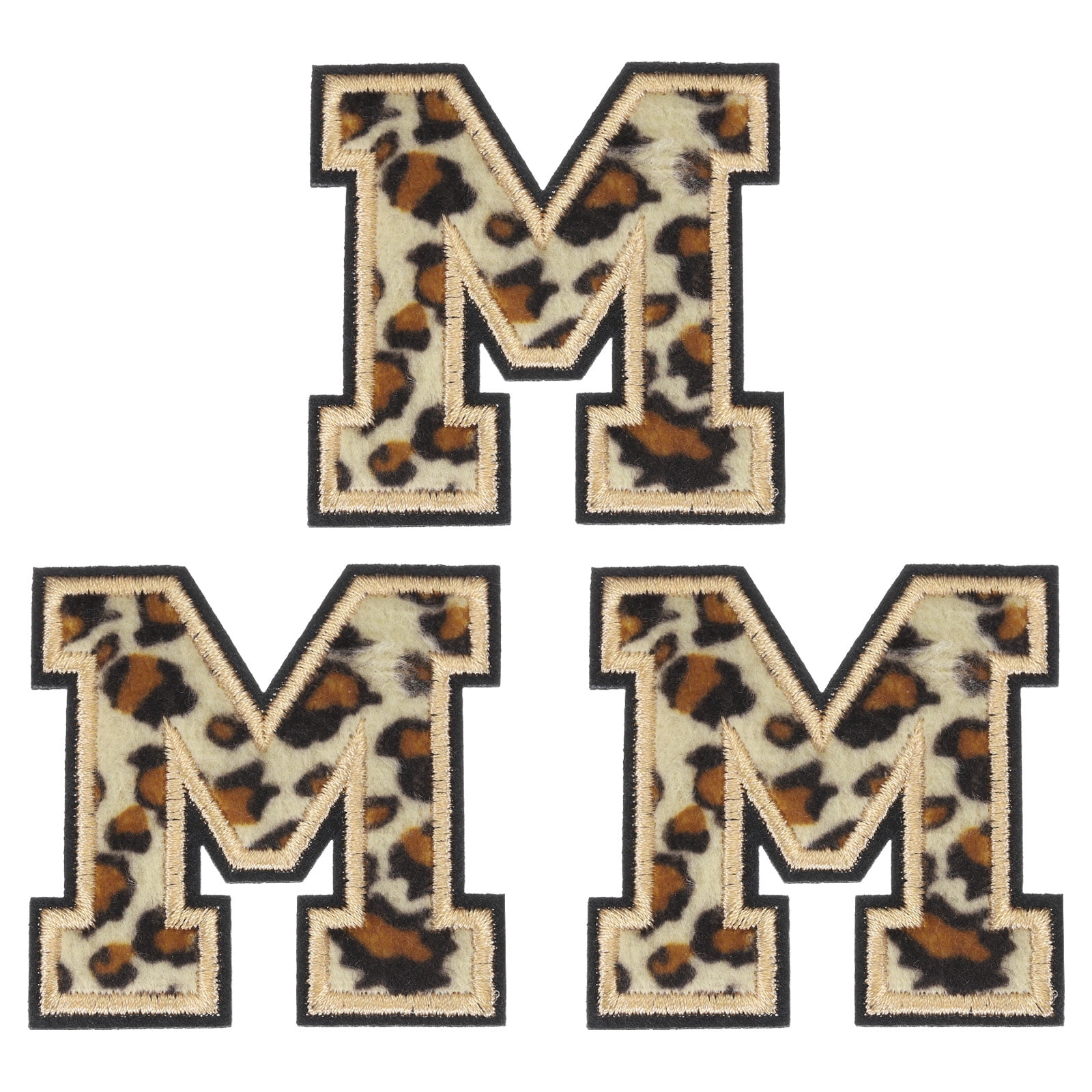 Uxcell Letters M Patches Leopard Iron-On Letters M Patch 6CM/2.36" Hot ...