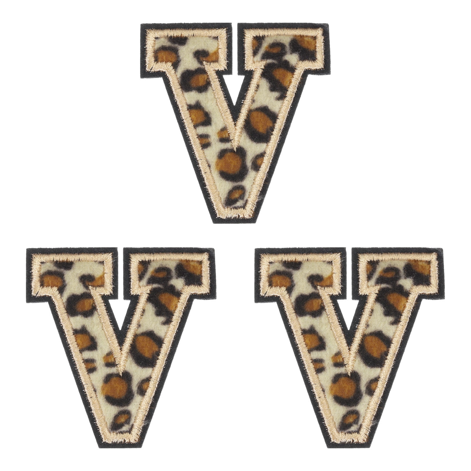Uxcell Letters V Patches Leopard Iron-On Letters V Patch 6CM/2.36" Hot ...