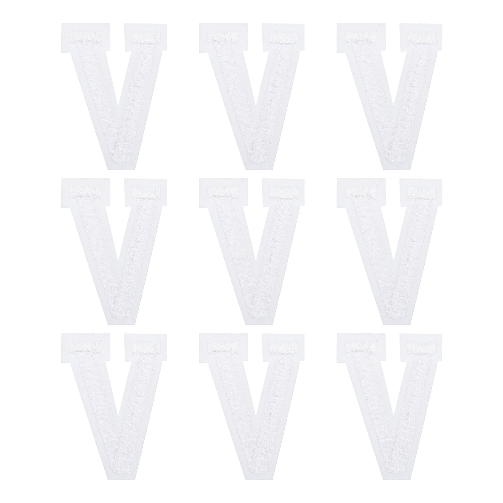 Uxcell Letters V Patches White Iron-On Letters V Patch Sew Sew ...