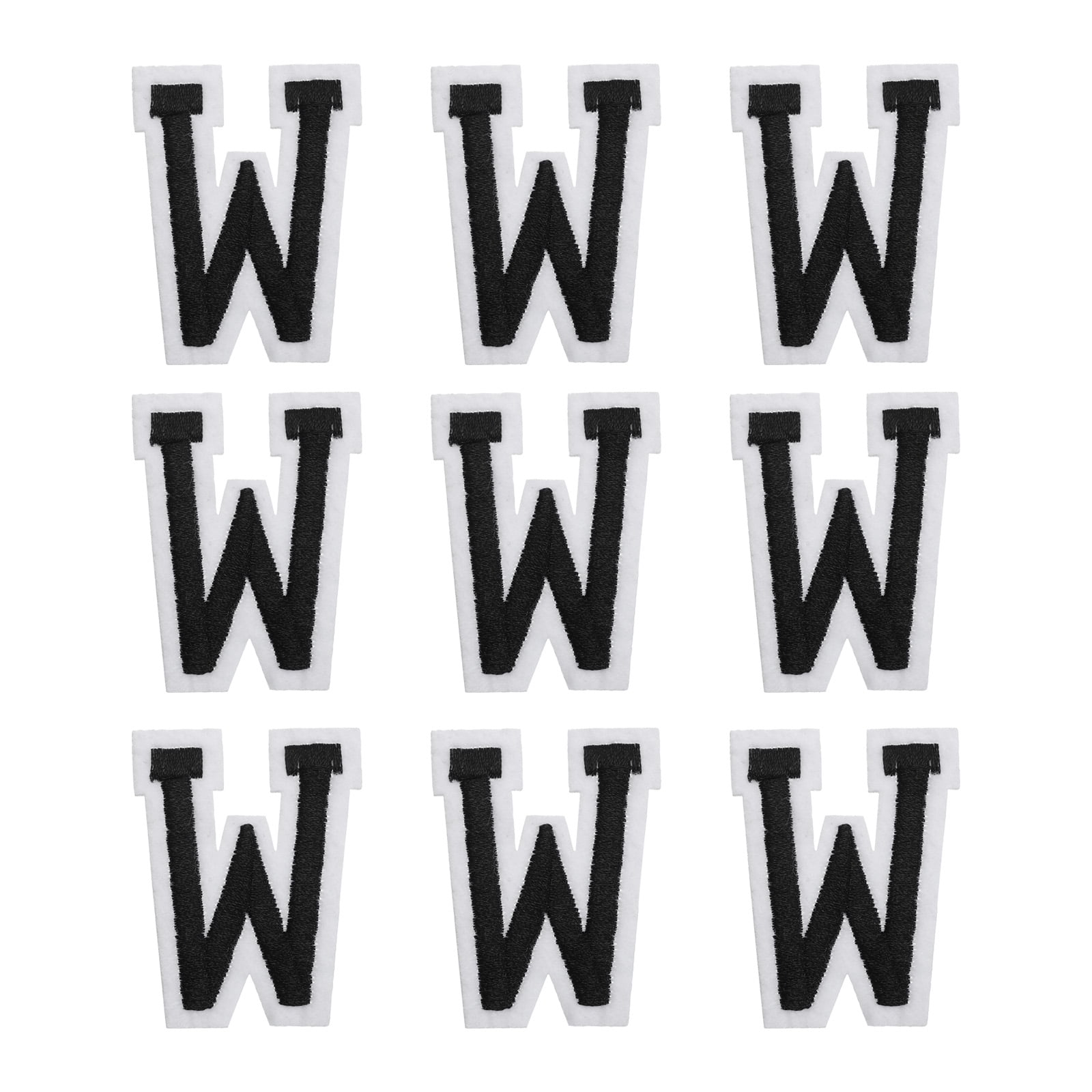 Uxcell Letters W Patches Black Iron-On Letters W Patch Sew Sew ...